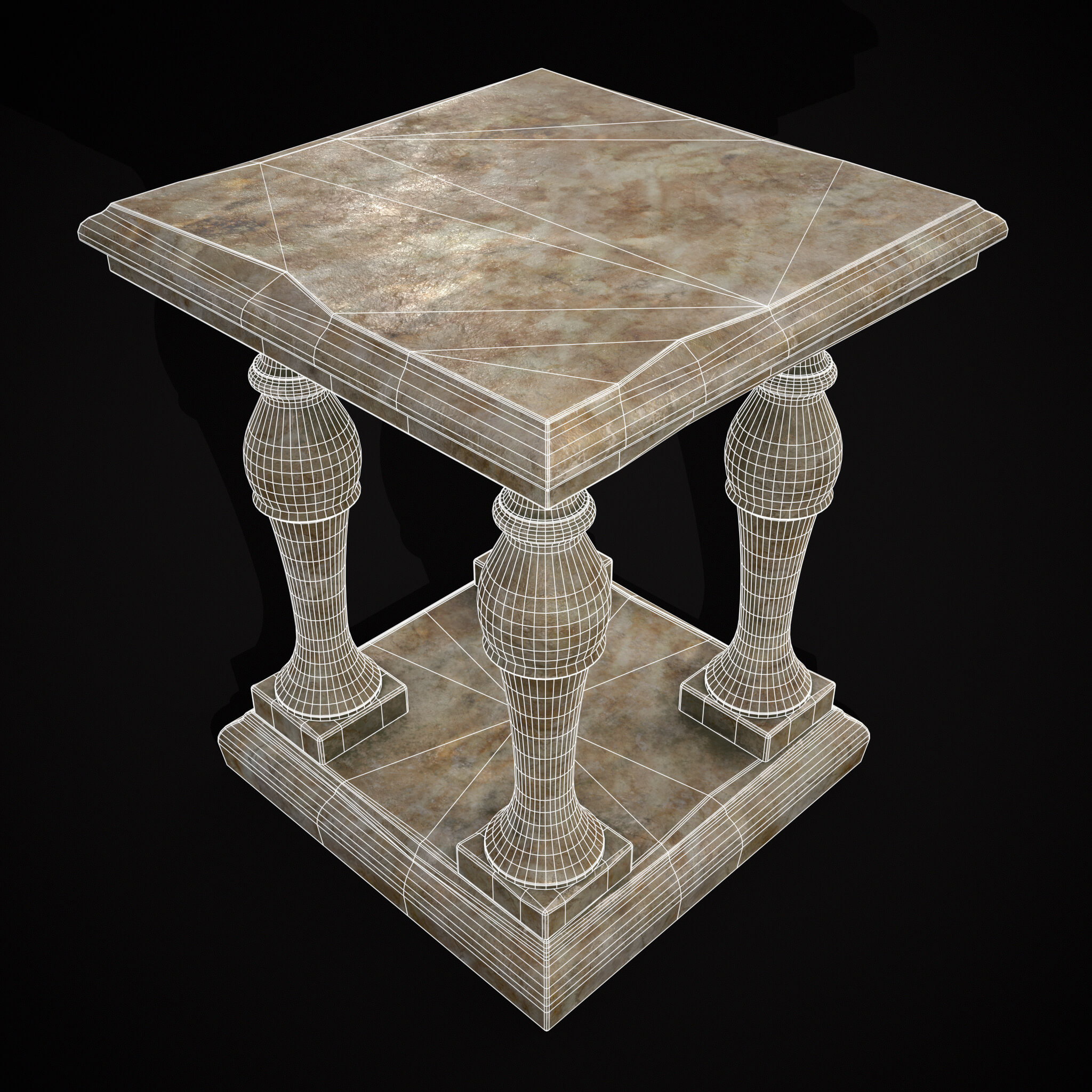 Square Marble Table - 3D Model by Get Dead Entertainment