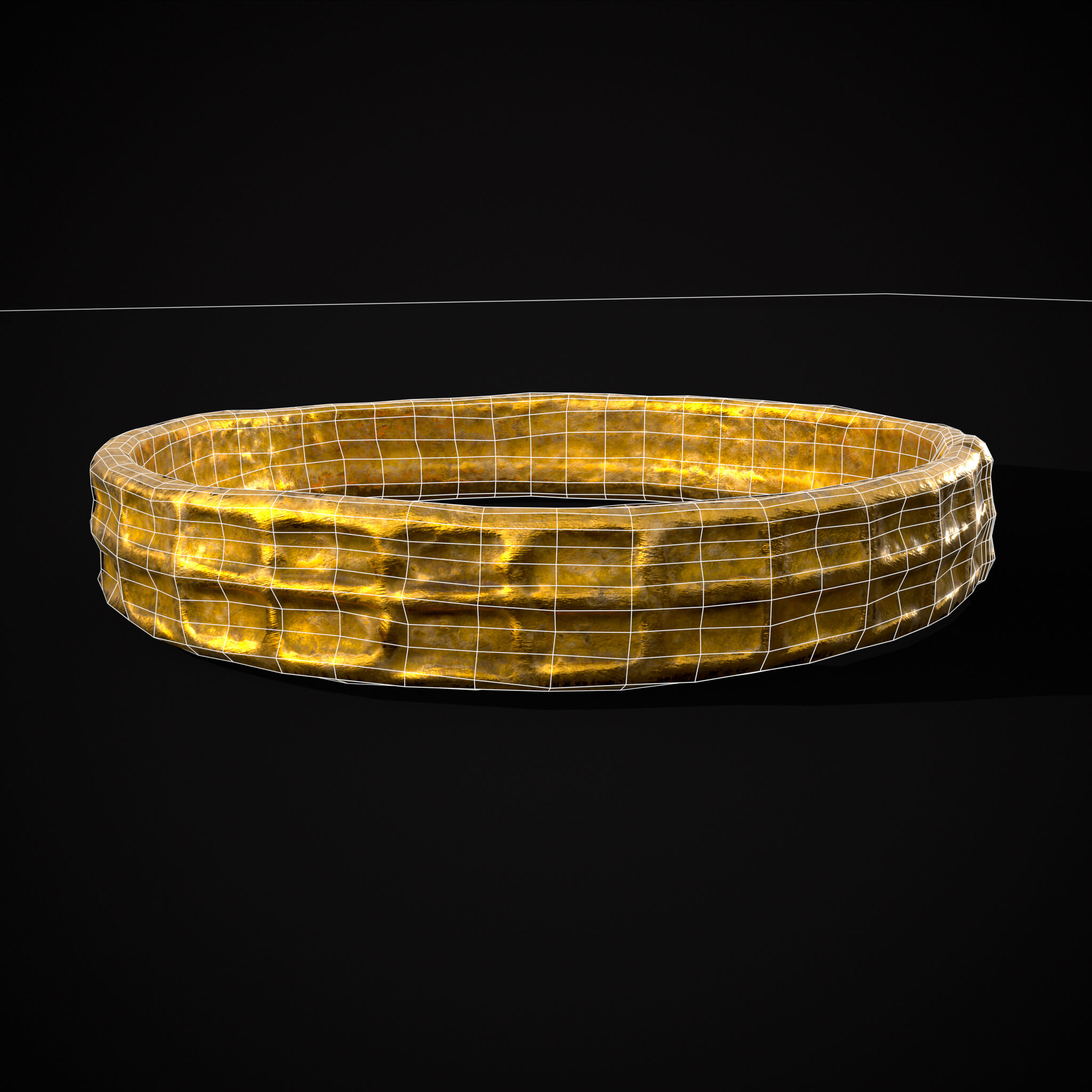 Square Pattern Medieval Ring - 3D Model by Get Dead Entertainment