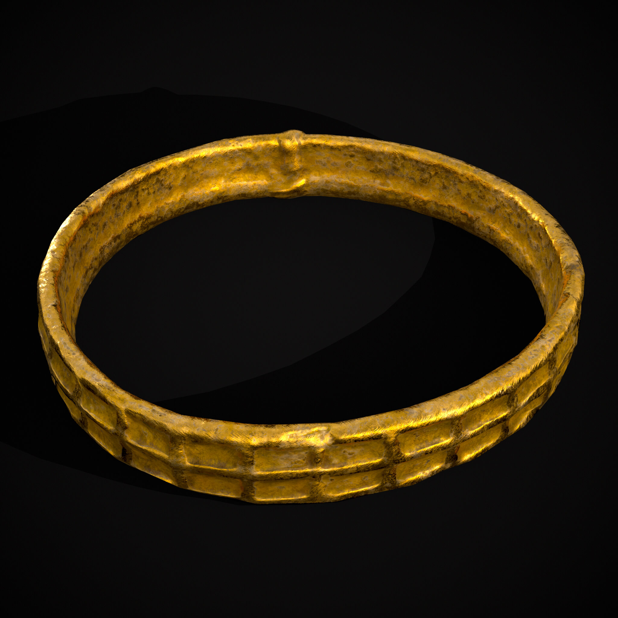 Square Pattern Medieval Ring - 3D Model by Get Dead Entertainment