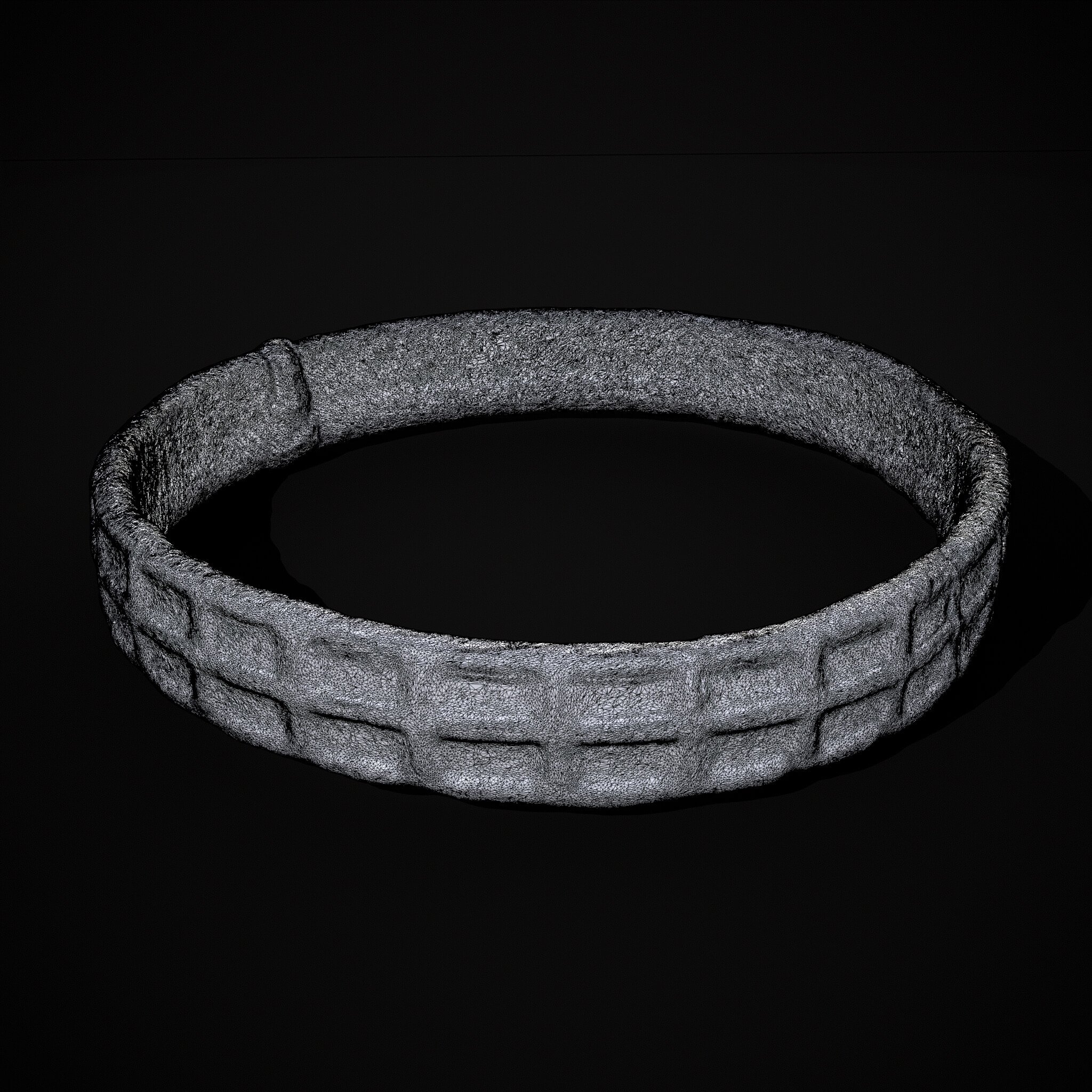 Square Pattern Medieval Ring - 3D Print Model by Get Dead Entertainment
