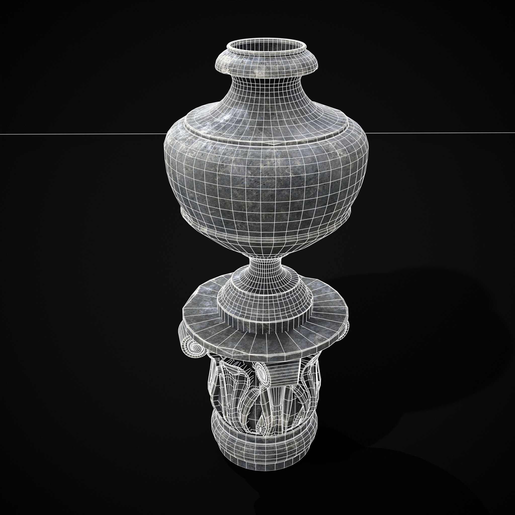 Stone Floral Garden Decoration Stand - 3D Model by Get Dead Entertainment