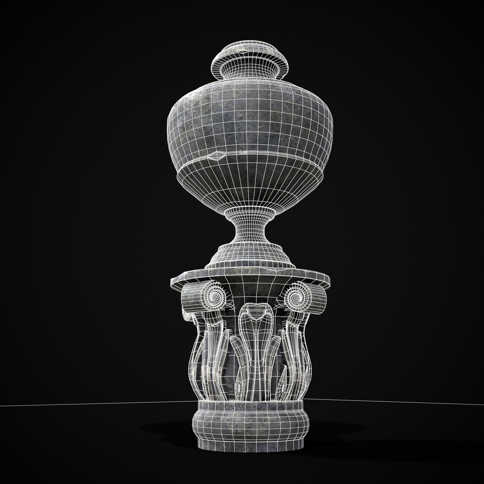 Stone Floral Garden Decoration Stand - 3D Model by Get Dead Entertainment