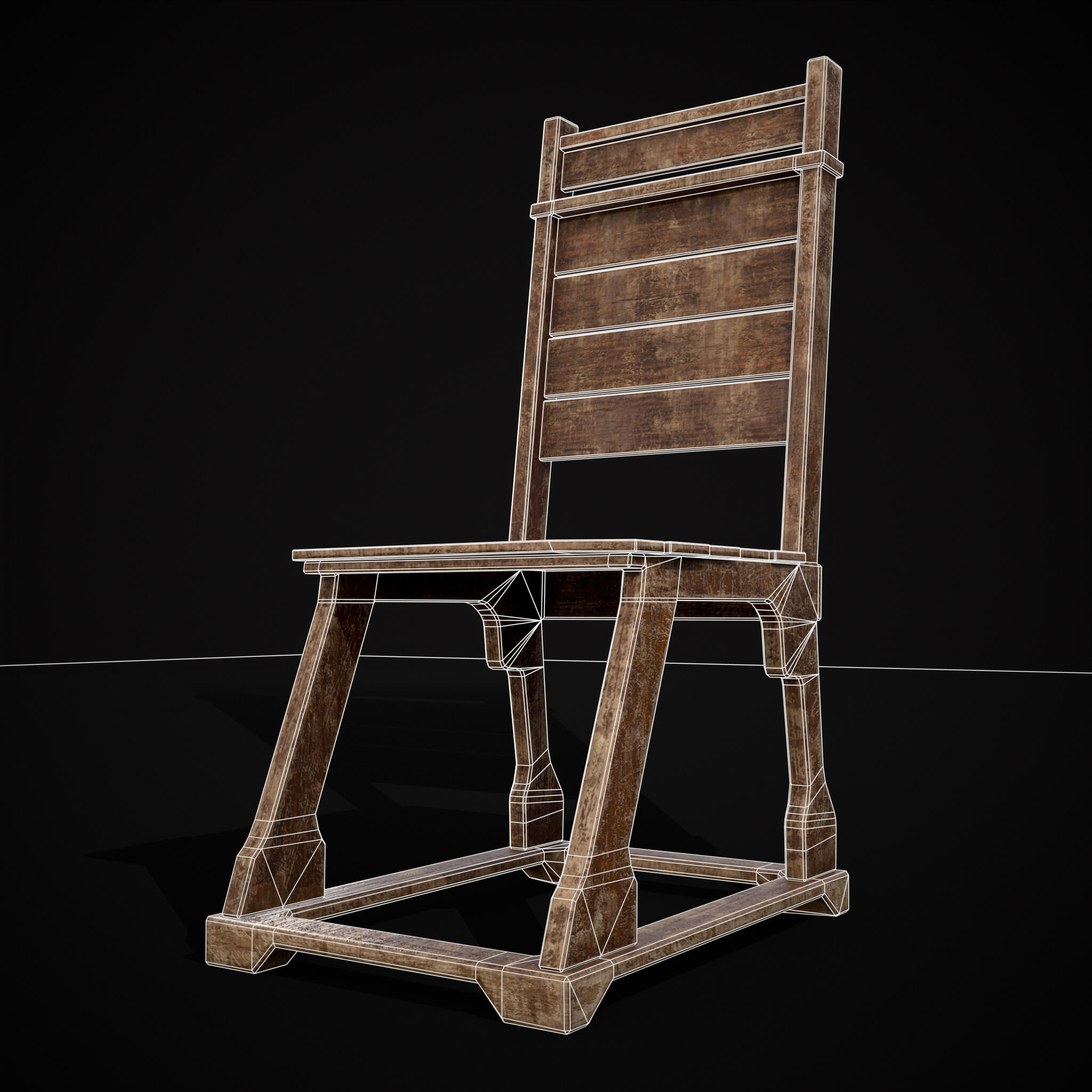 Sturdy Rustic Chair - 3D Model by Get Dead Entertainment