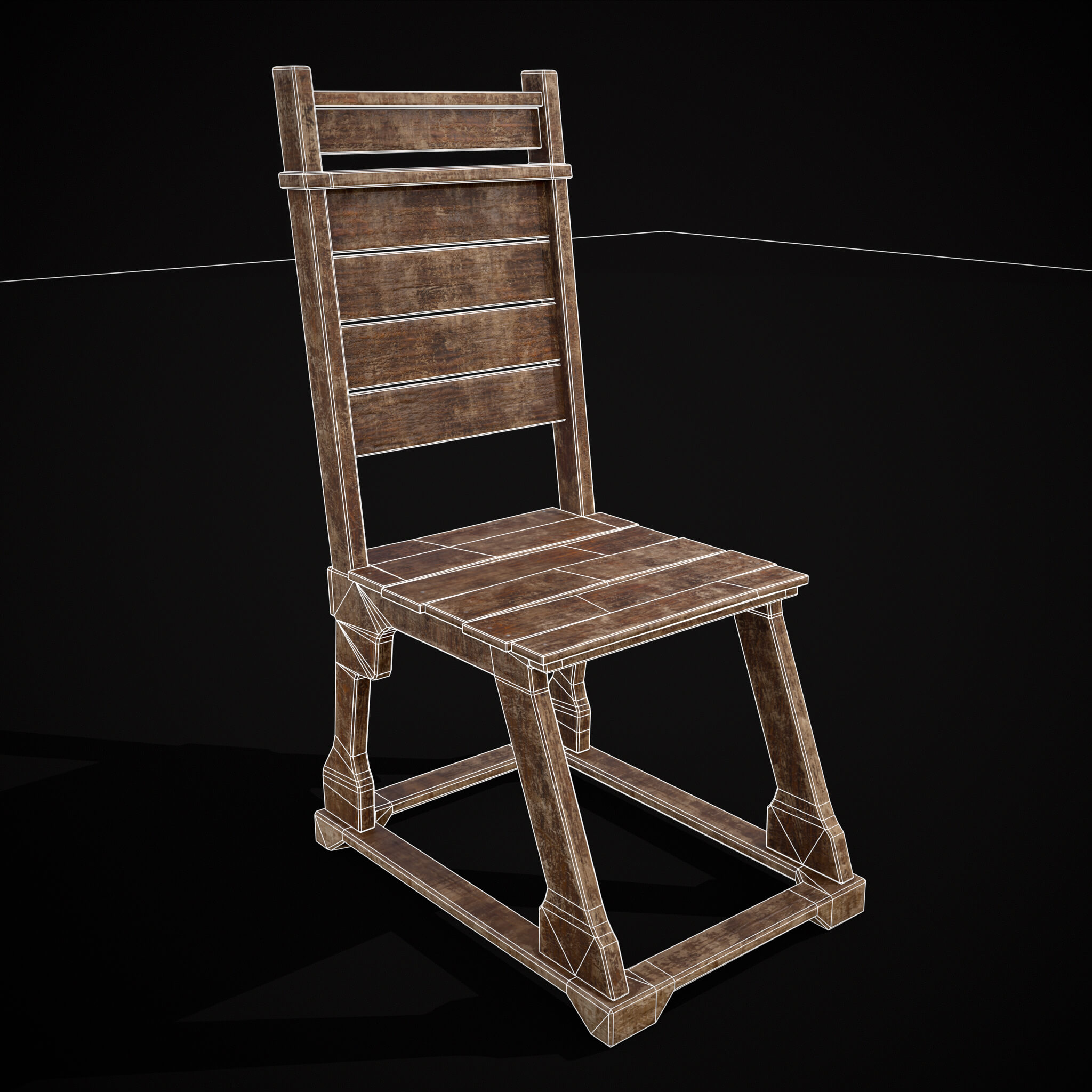 Sturdy Rustic Chair - 3D Model by Get Dead Entertainment
