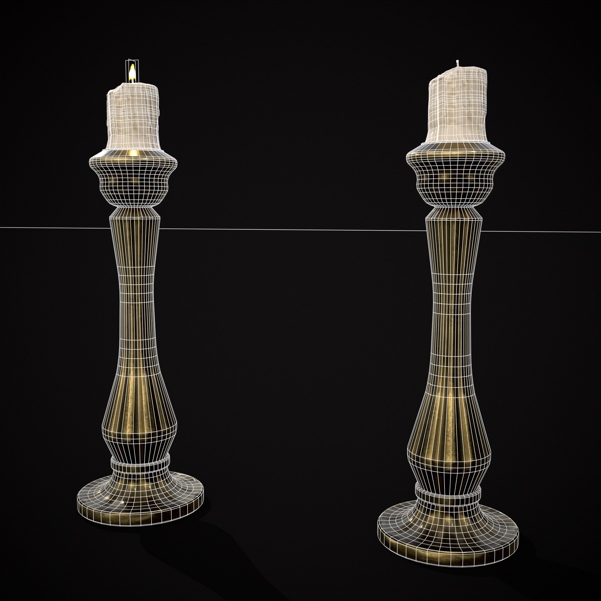Tall Brass Chamberstick - 3D Model by Get Dead Entertainment