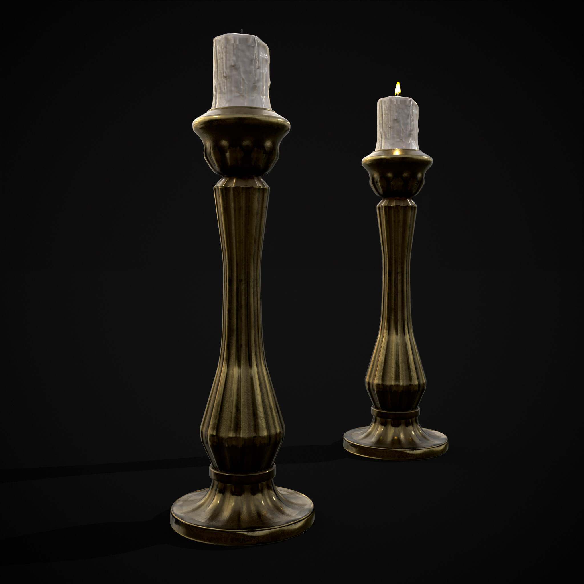 Tall Brass Chamberstick - 3D Model by Get Dead Entertainment