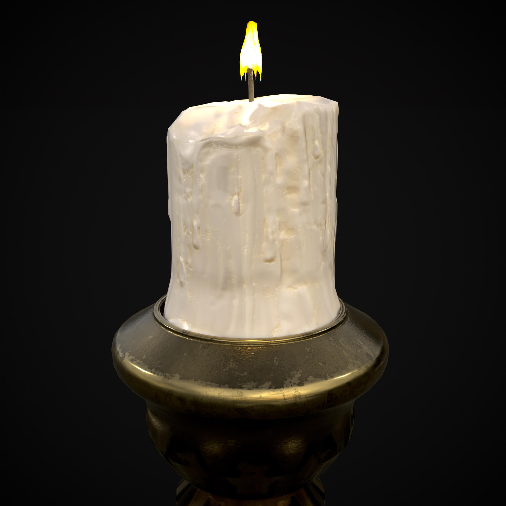 Tall Brass Chamberstick - 3D Model by Get Dead Entertainment