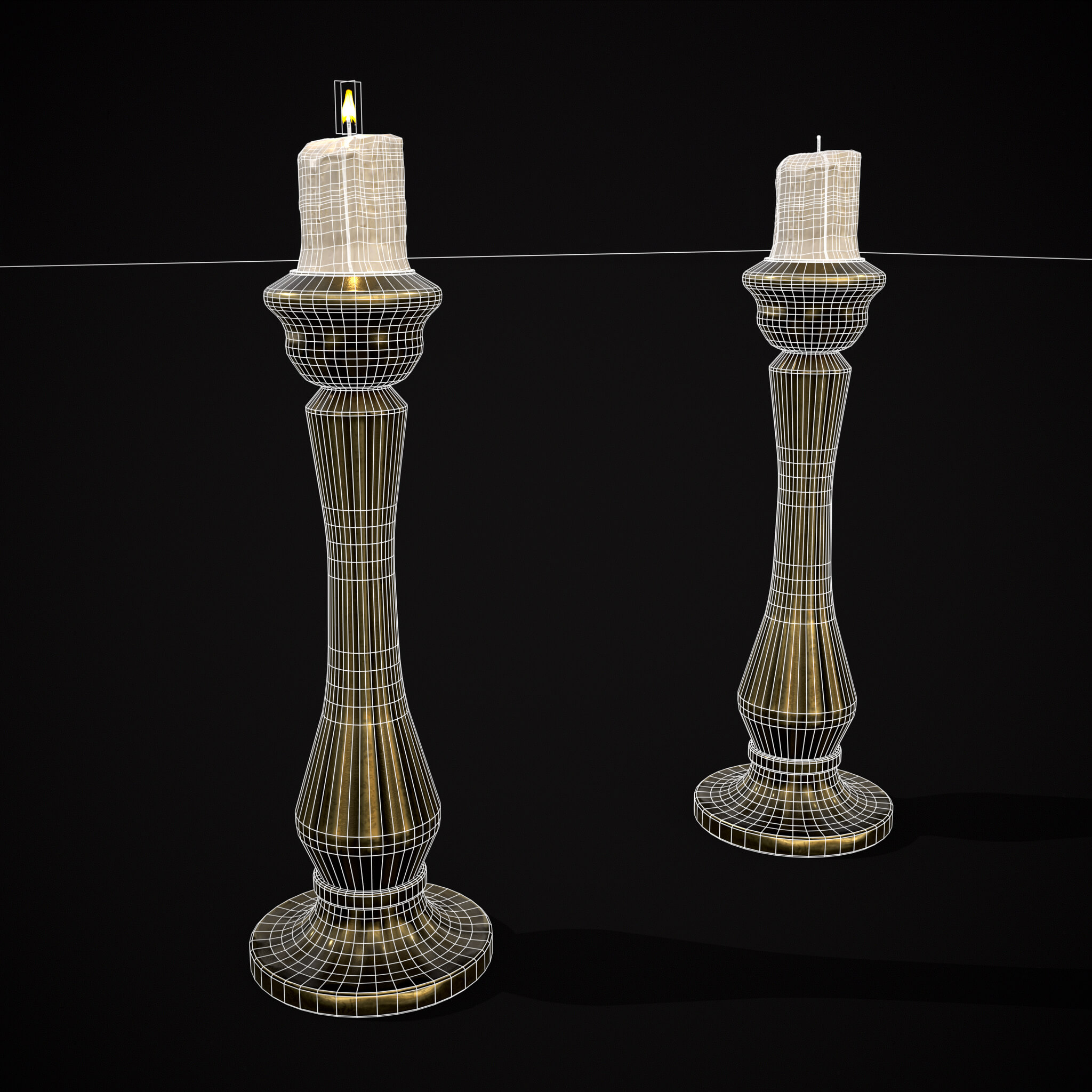 Tall Brass Chamberstick - 3D Model by Get Dead Entertainment