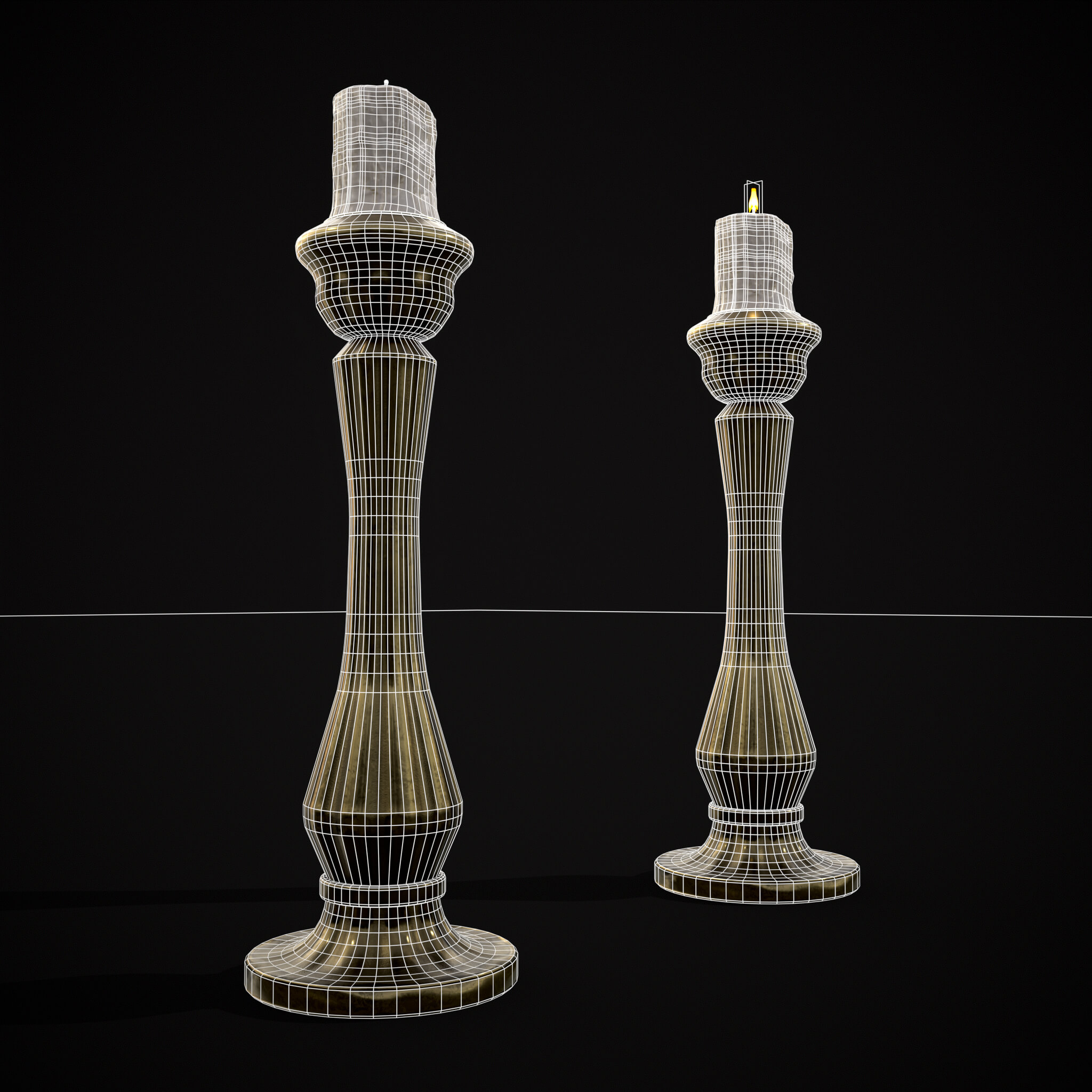 Tall Brass Chamberstick - 3D Model by Get Dead Entertainment