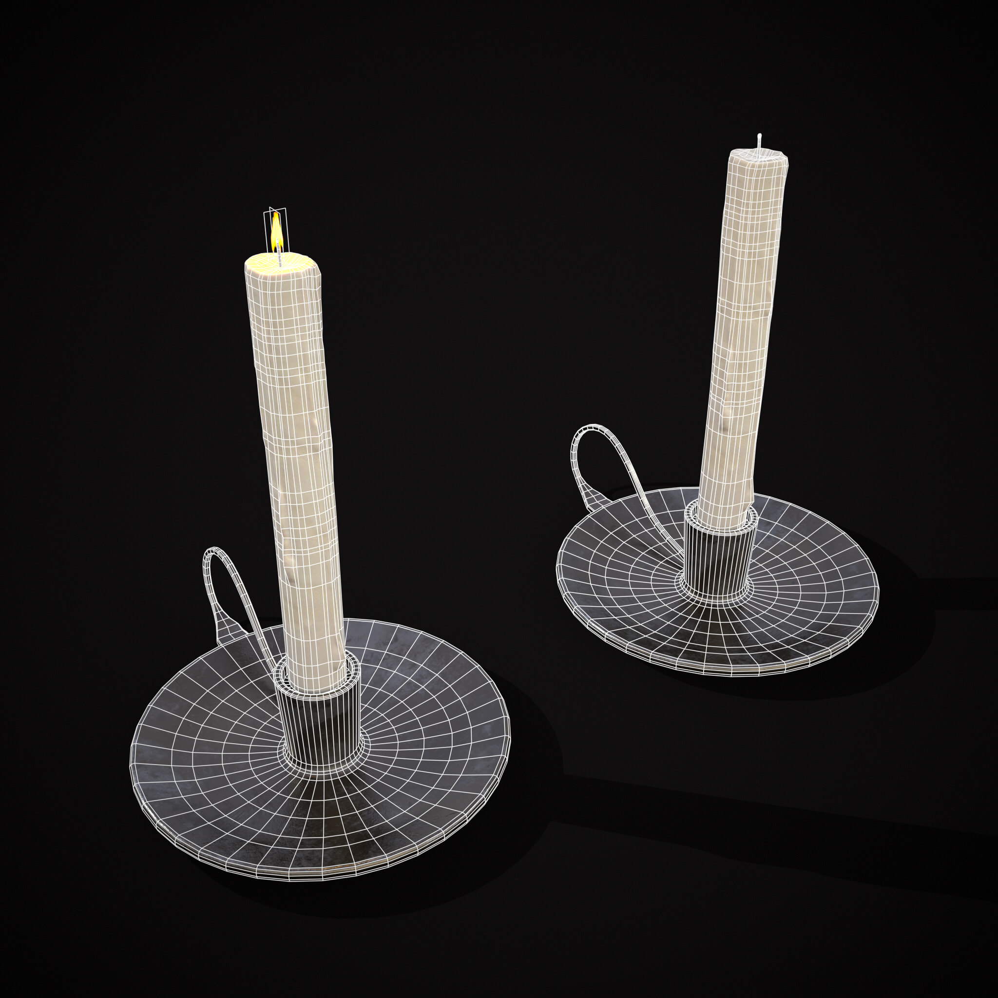 Tall Iron Chamberstick - 3D Model by Get Dead Entertainment