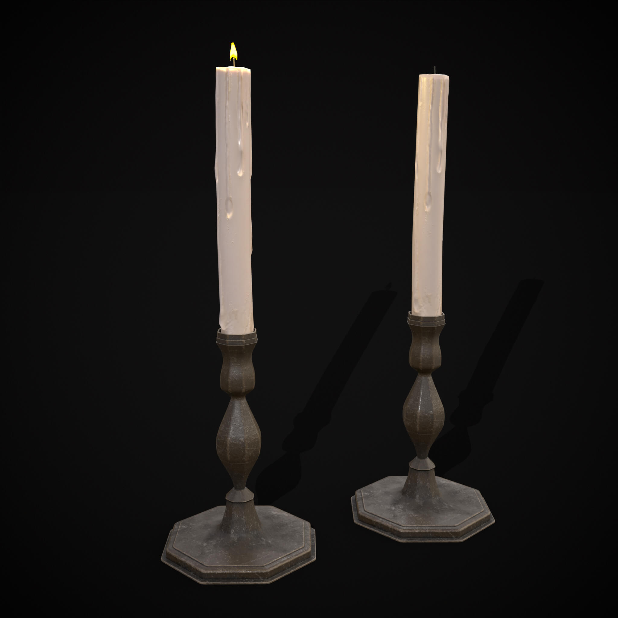 Tall Octagonal Candle Stick - 3D Model by Get Dead Entertainment