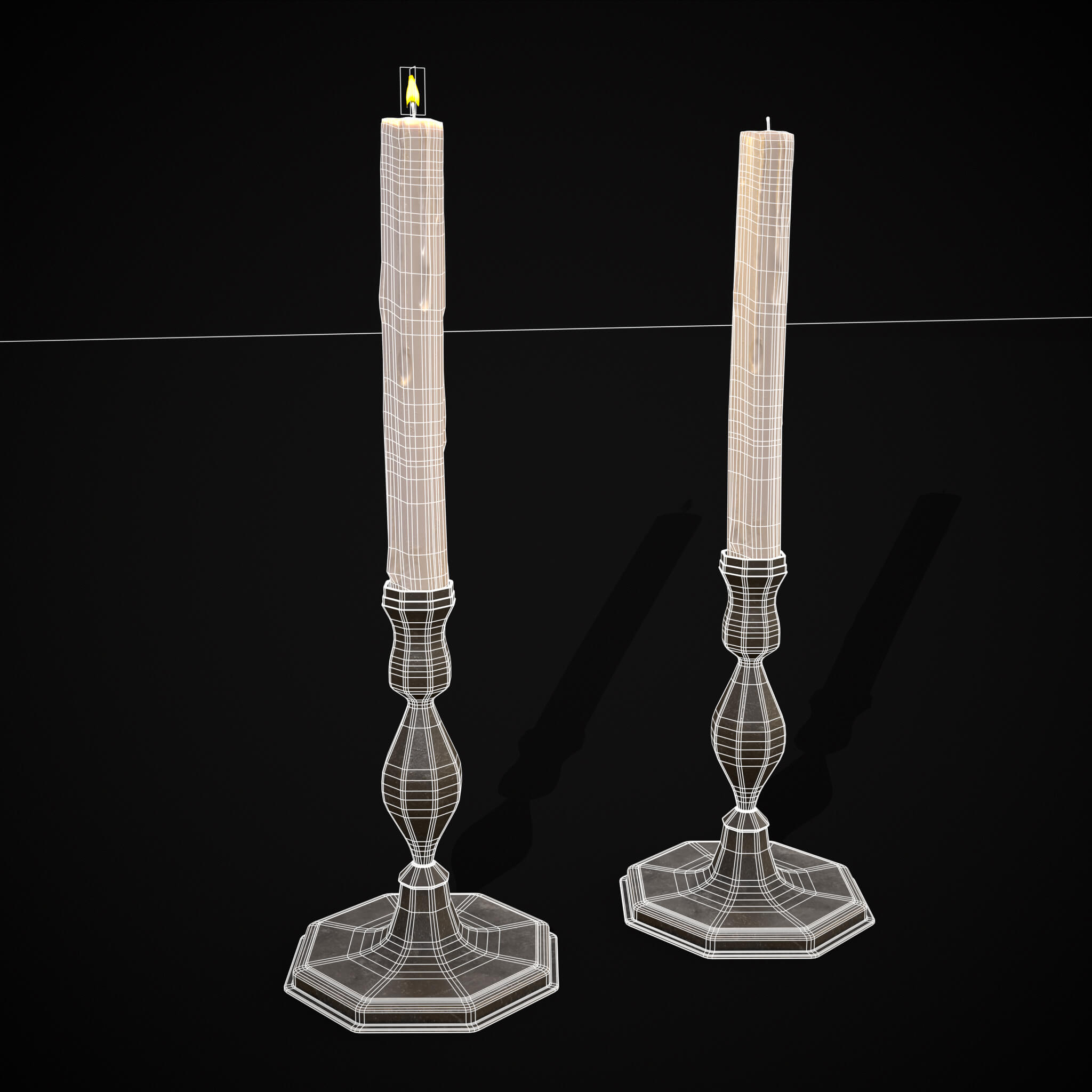 Tall Octagonal Candle Stick - 3D Model by Get Dead Entertainment