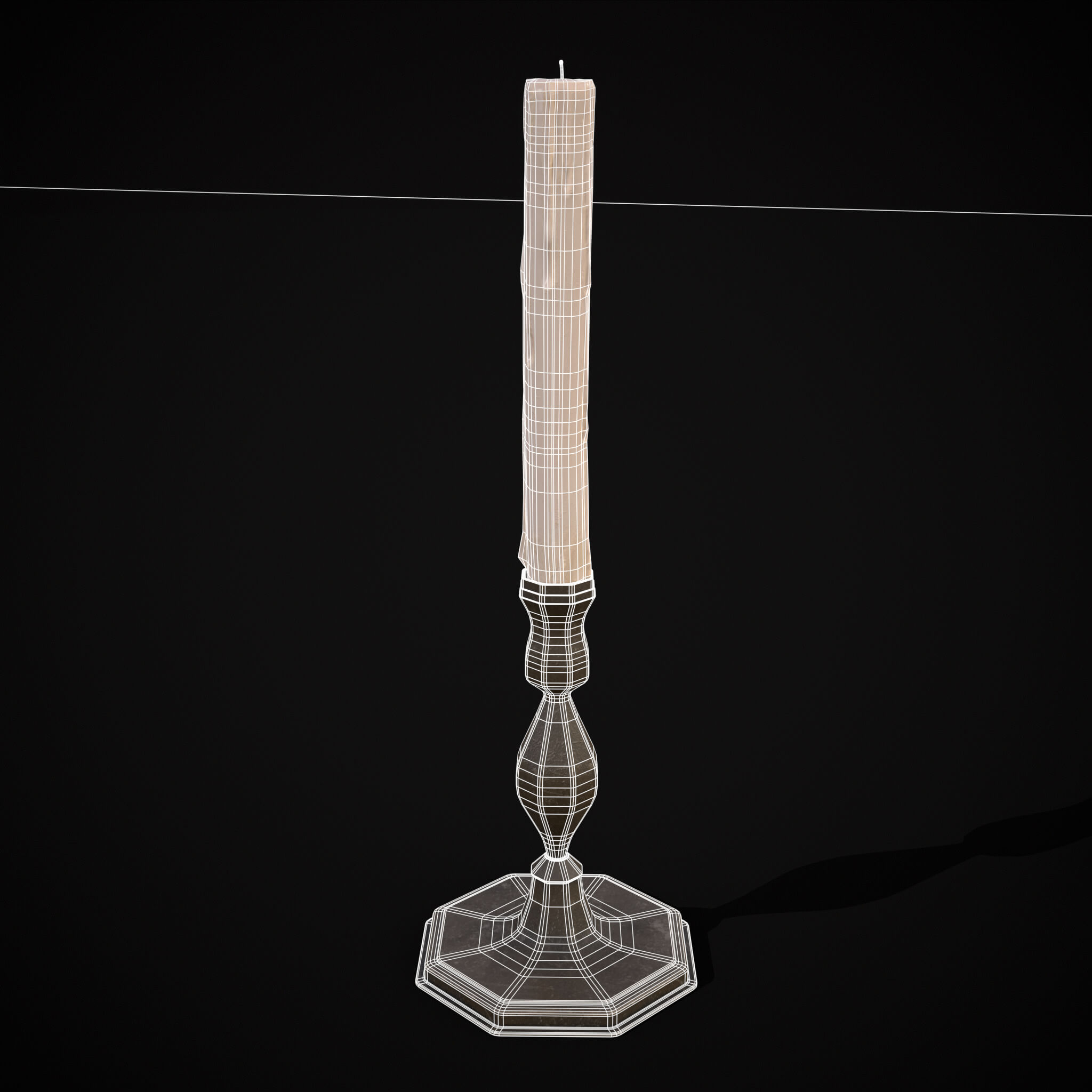 Tall Octagonal Candle Stick - 3D Model by Get Dead Entertainment