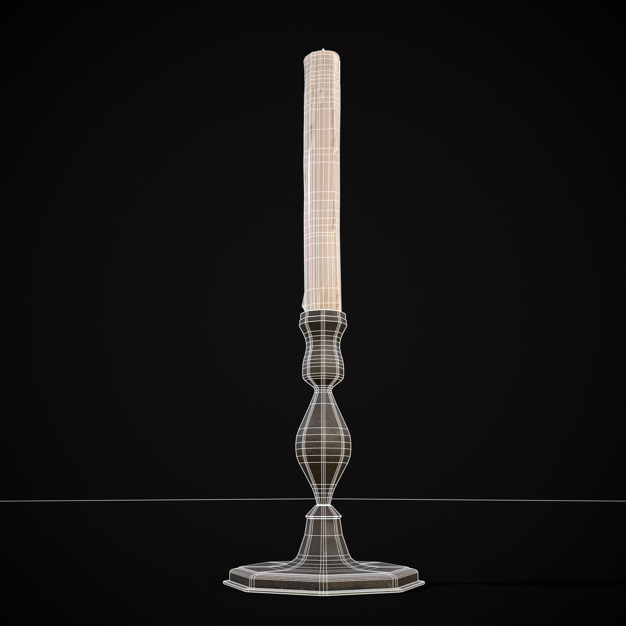 Tall Octagonal Candle Stick - 3D Model by Get Dead Entertainment