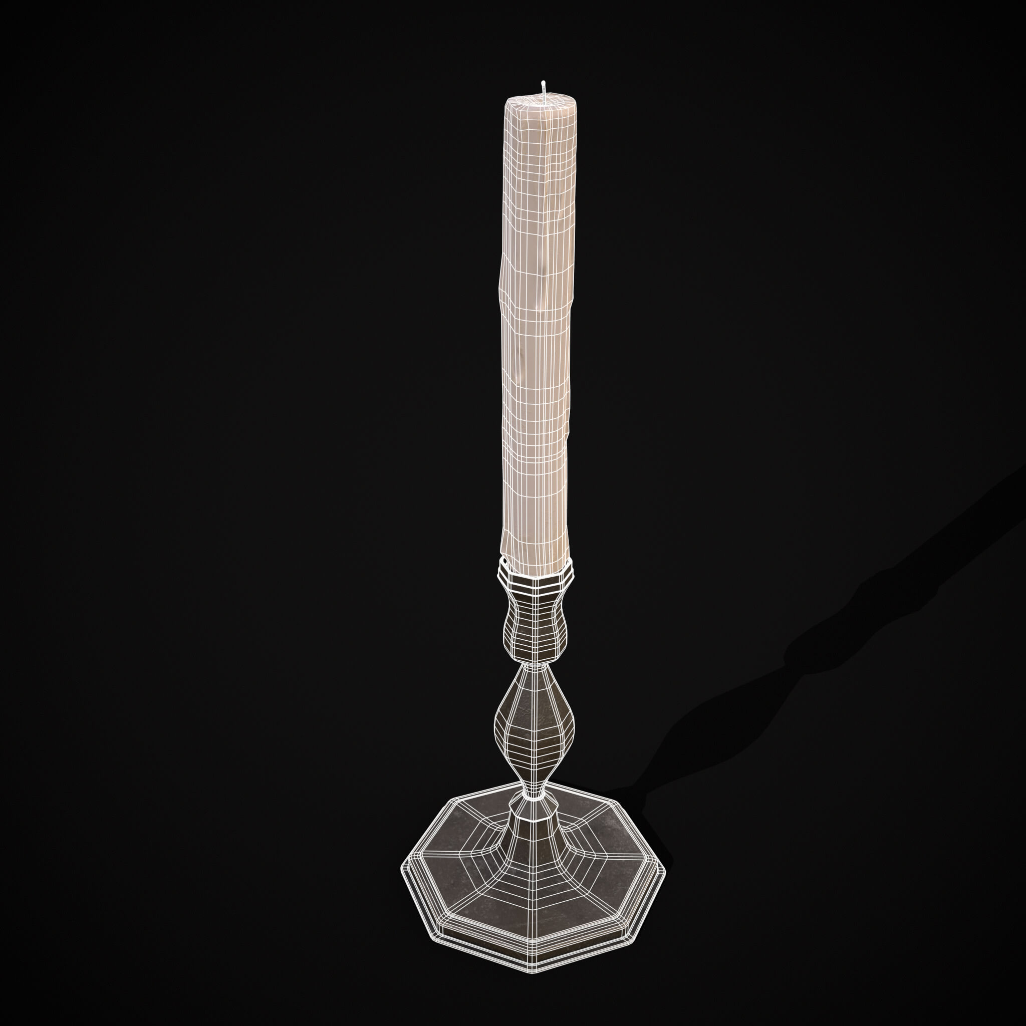 Tall Octagonal Candle Stick - 3D Model by Get Dead Entertainment