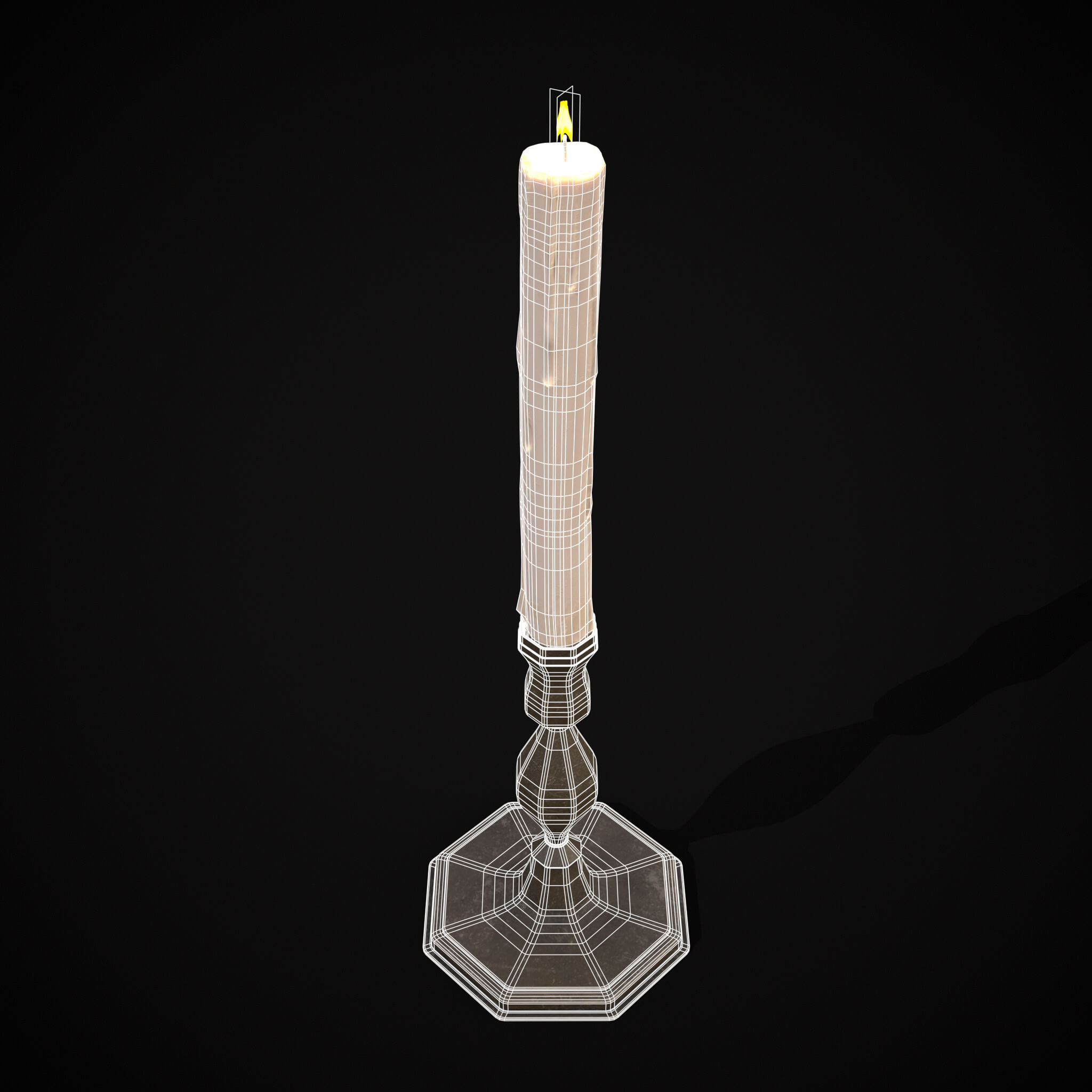 Tall Octagonal Candle Stick - 3D Model by Get Dead Entertainment