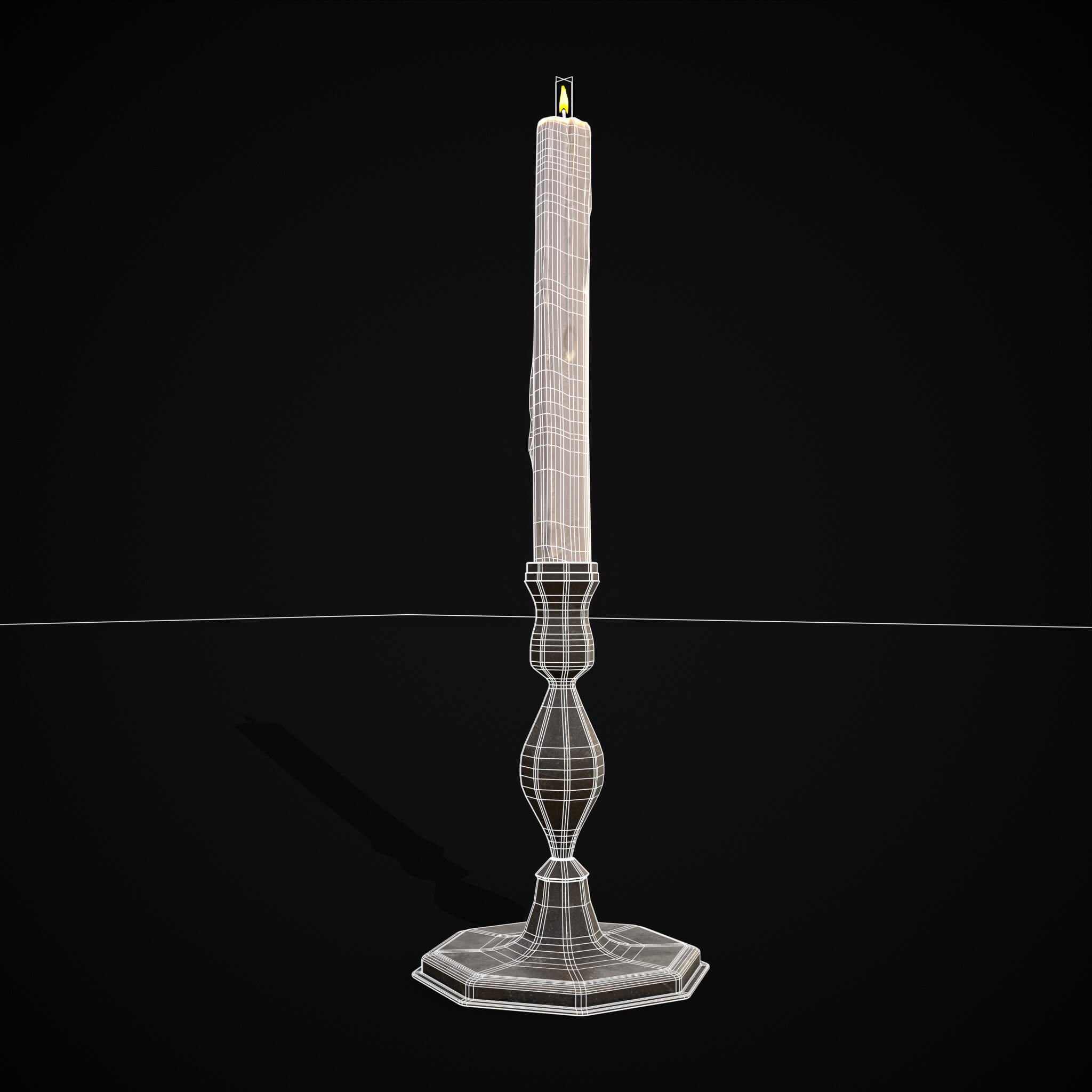 Tall Octagonal Candle Stick - 3D Model by Get Dead Entertainment
