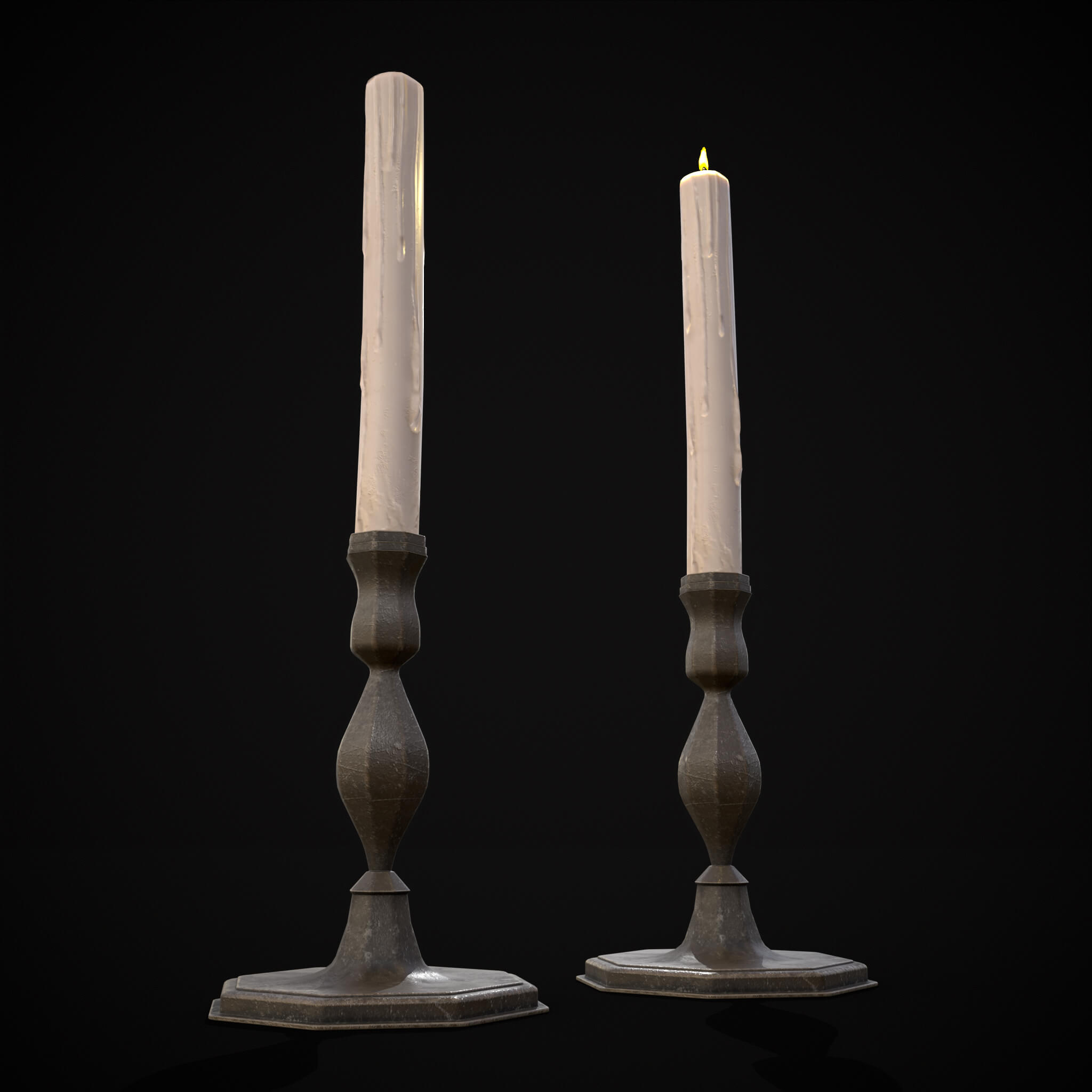 Tall Octagonal Candle Stick - 3D Model by Get Dead Entertainment