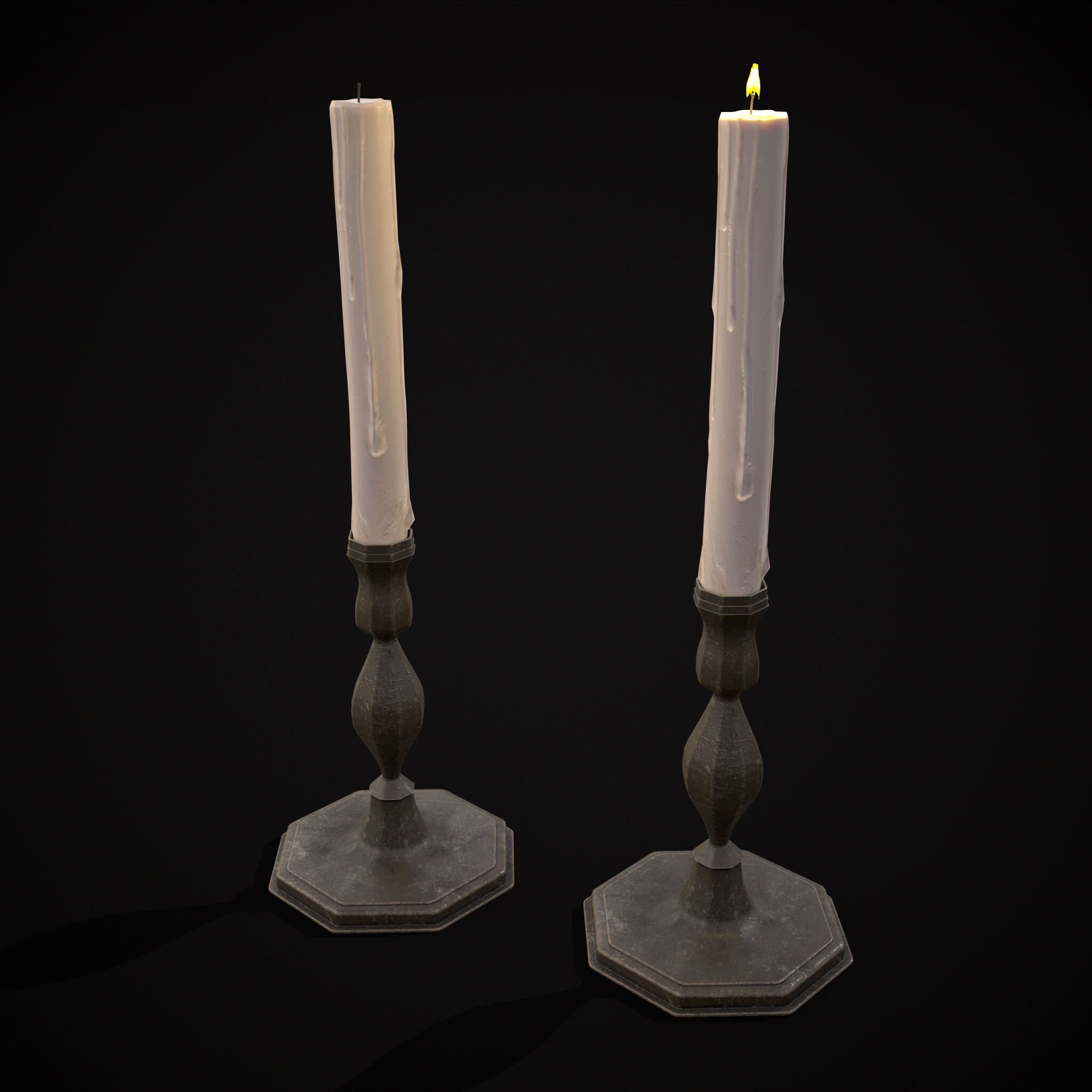 Tall Octagonal Candle Stick - 3D Model by Get Dead Entertainment