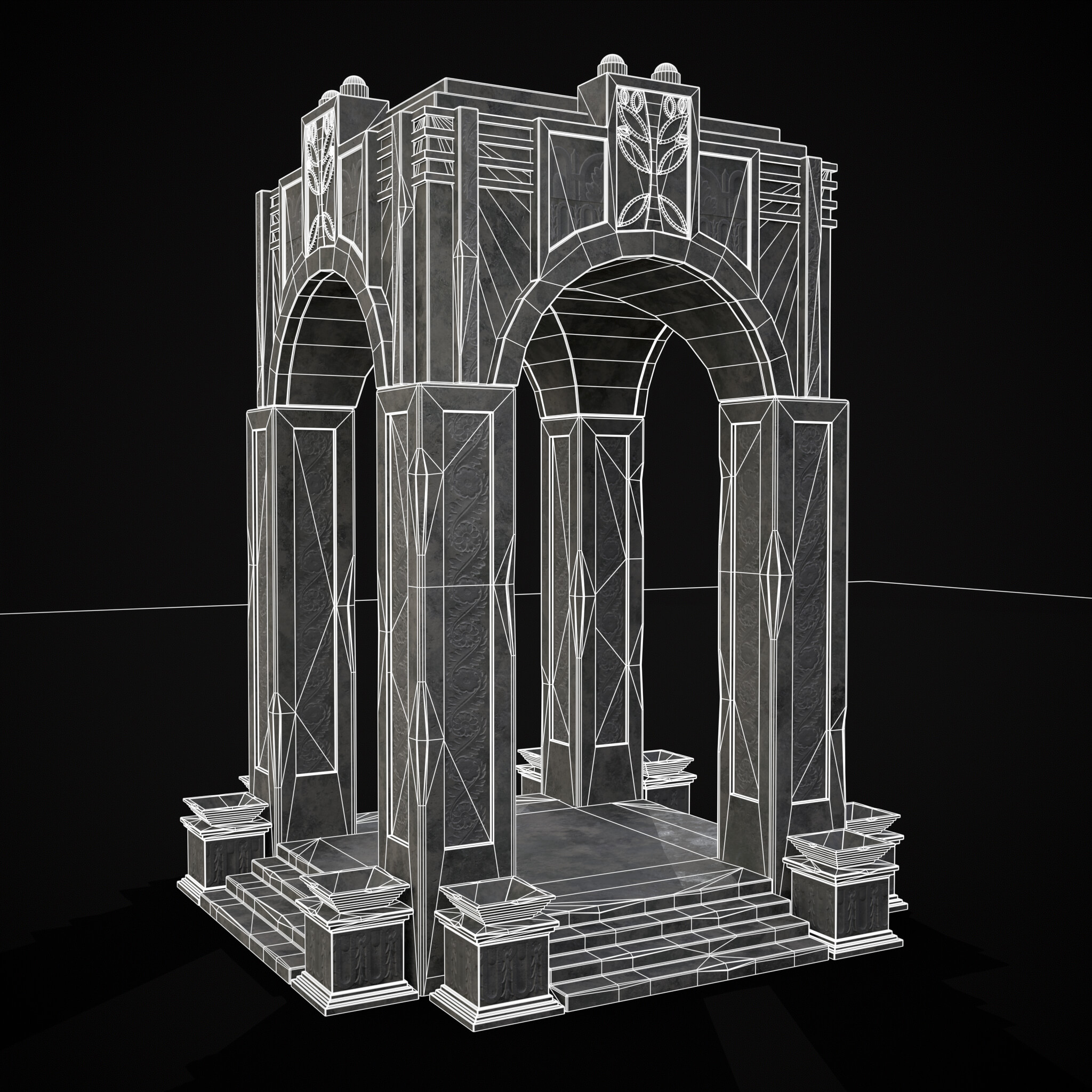 Tall Stone Arch Gazebo - 3D Model by Get Dead Entertainment