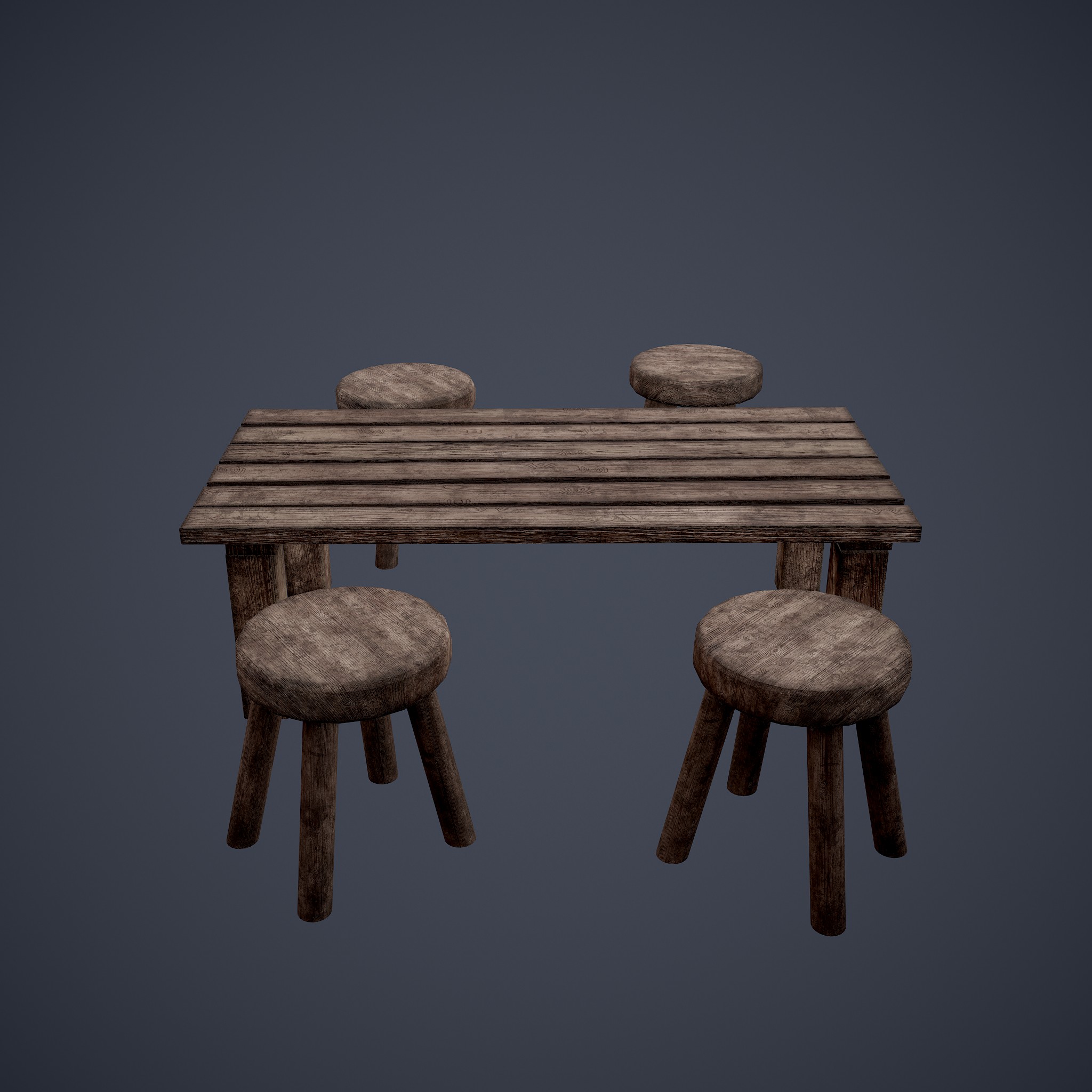 Tavern Table and Stools - 3D Model by Get Dead Entertainment