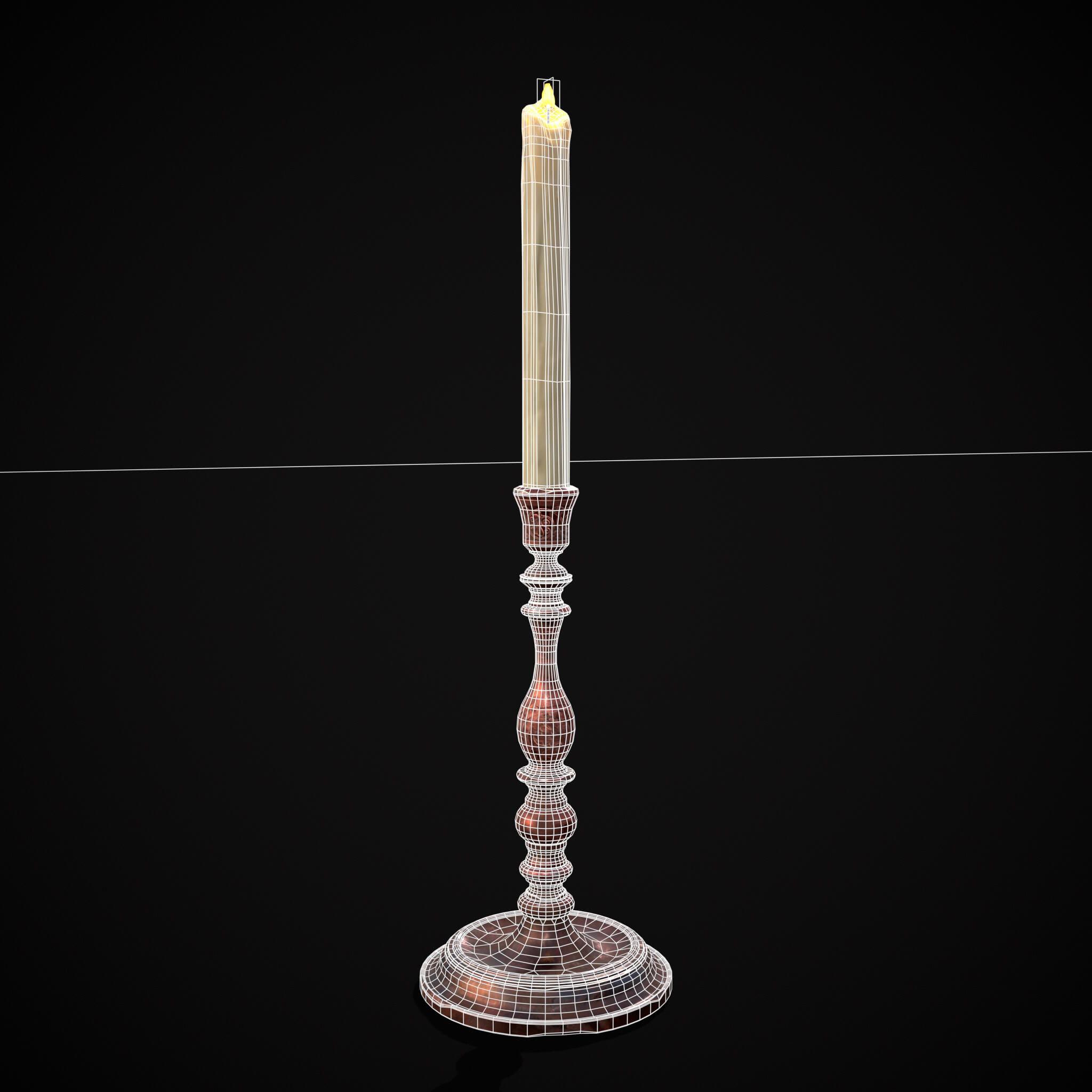 Thin Elegant Candle Stick - 3D Model by Get Dead Entertainment