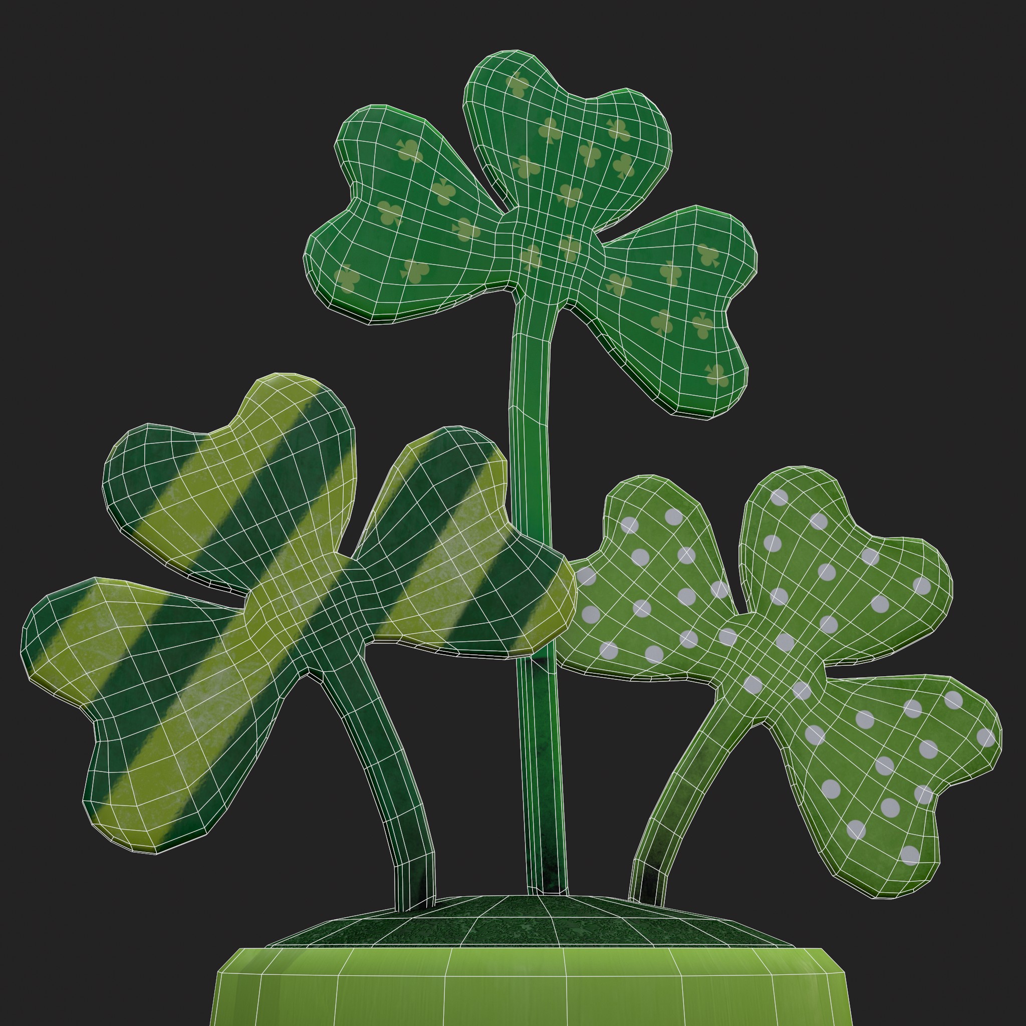 Three Clover Planter - 3D Model by Get Dead Entertainment