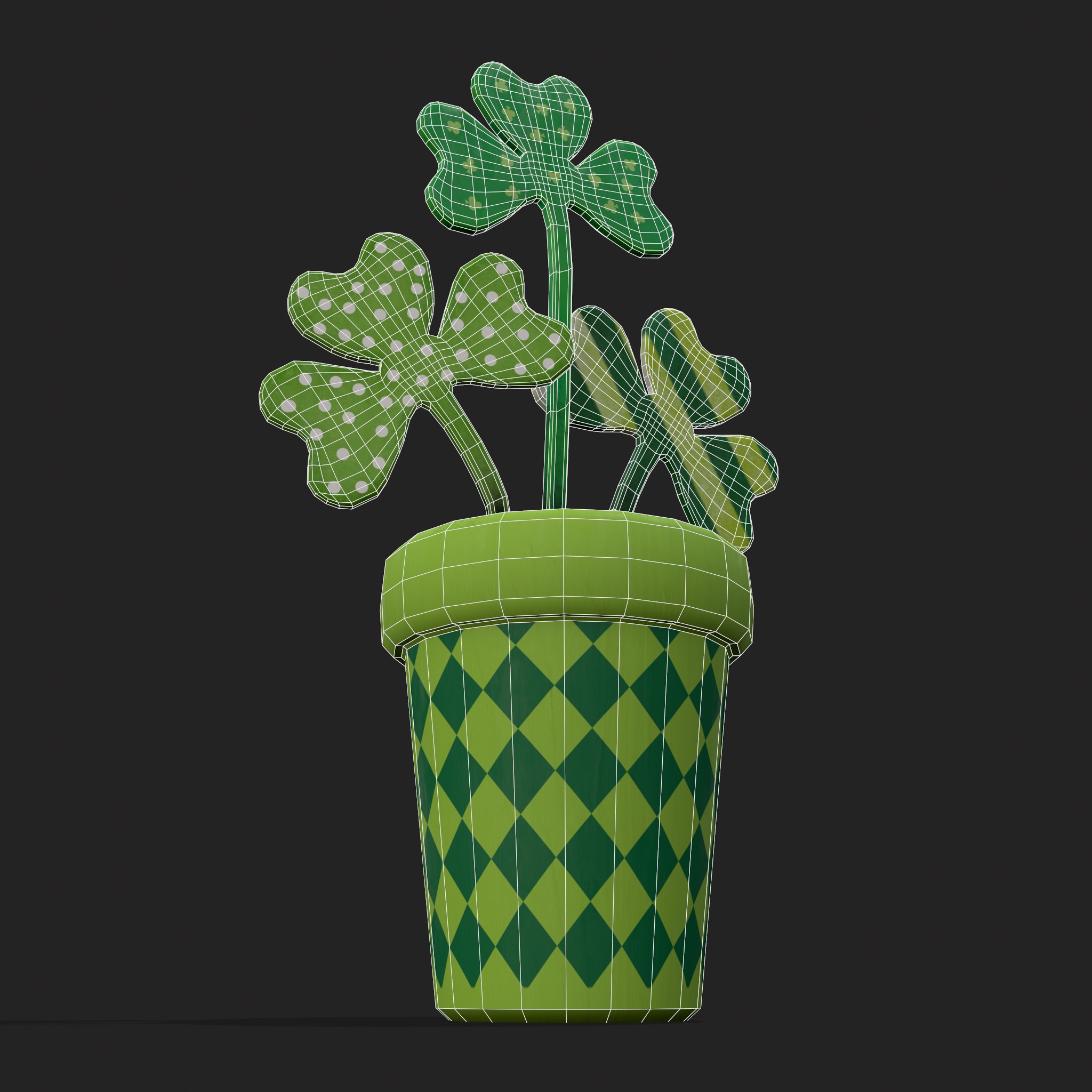 Three Clover Planter - 3D Model by Get Dead Entertainment