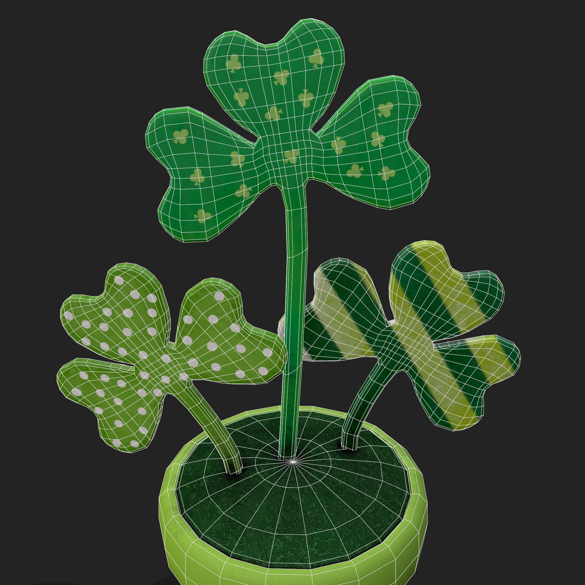 Three Clover Planter - 3D Model by Get Dead Entertainment