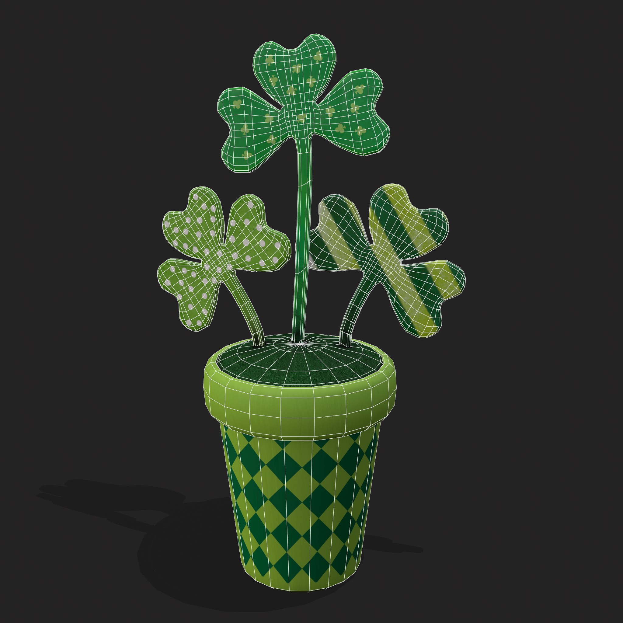 Three Clover Planter - 3D Model by Get Dead Entertainment