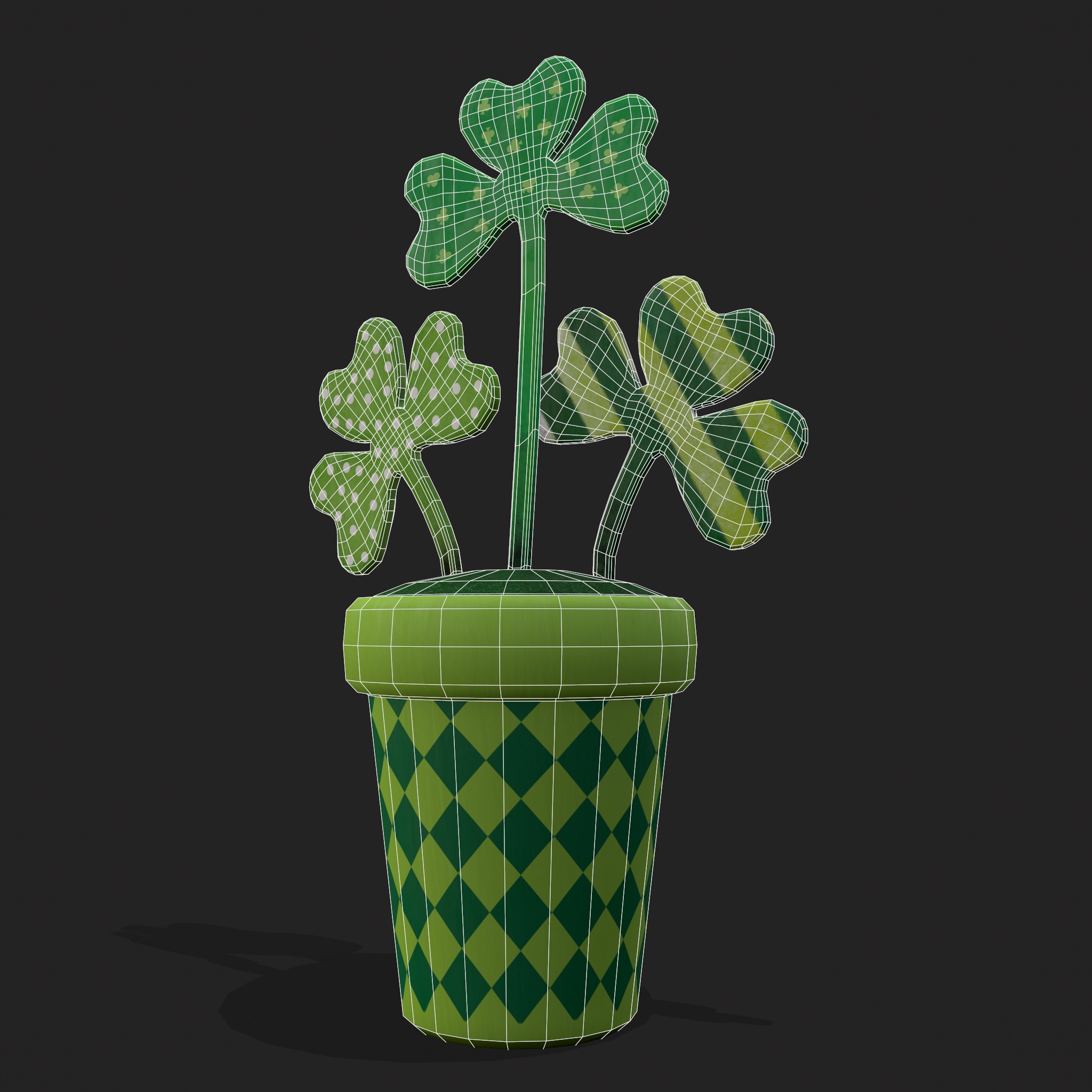 Three Clover Planter - 3D Model by Get Dead Entertainment