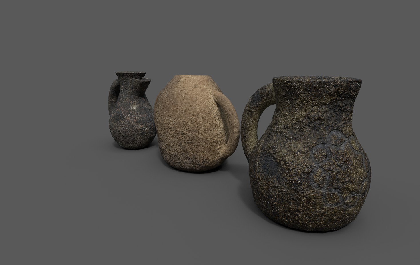 Three Medieval Jugs - 3D Model by Get Dead Entertainment
