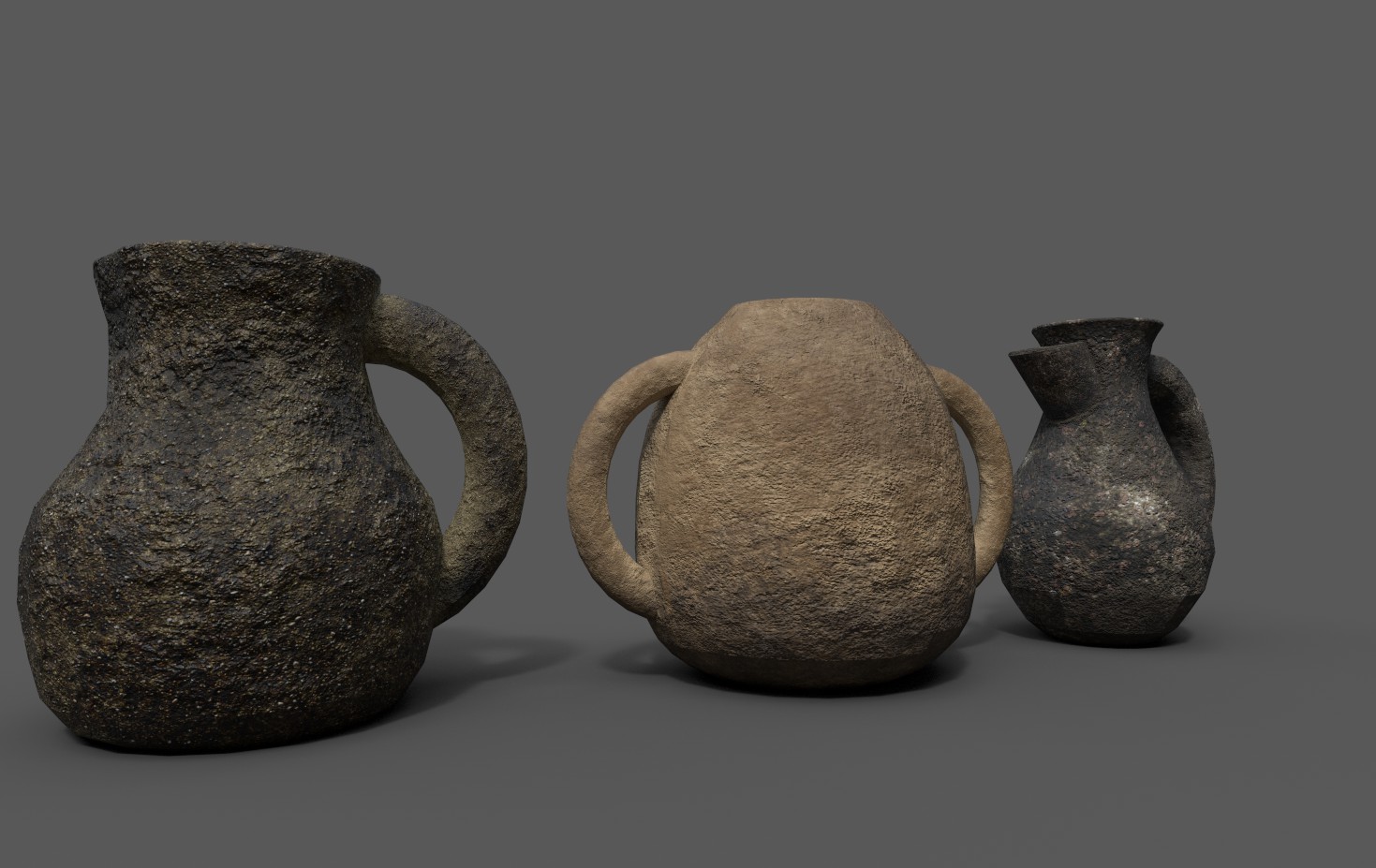 Three Medieval Jugs - 3D Model by Get Dead Entertainment