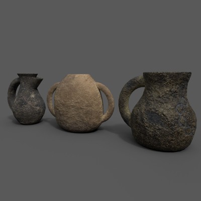 Three Medieval Jugs - 3D Model by Get Dead Entertainment