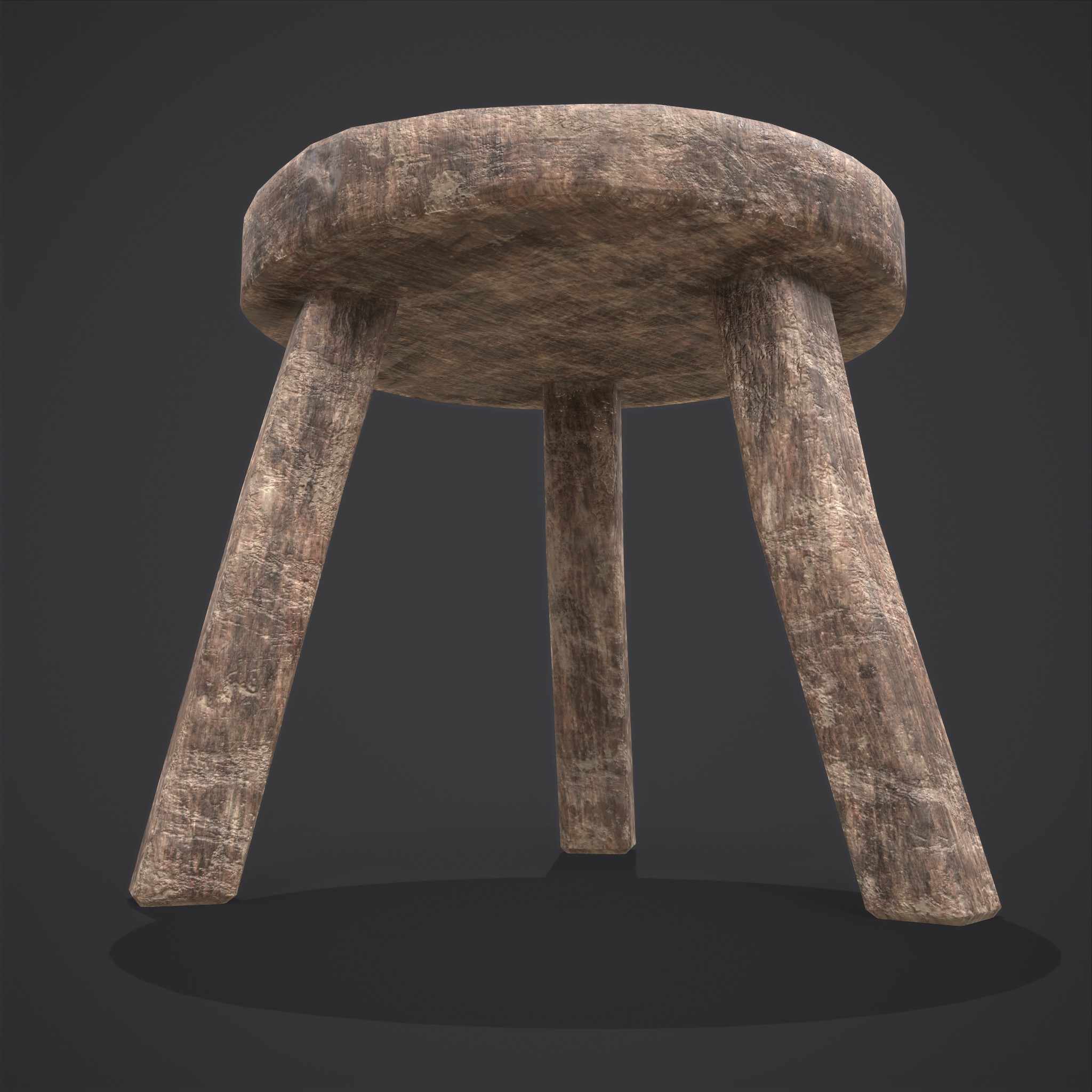 Three Legged Short Stool - 3D Model by Get Dead Entertainment