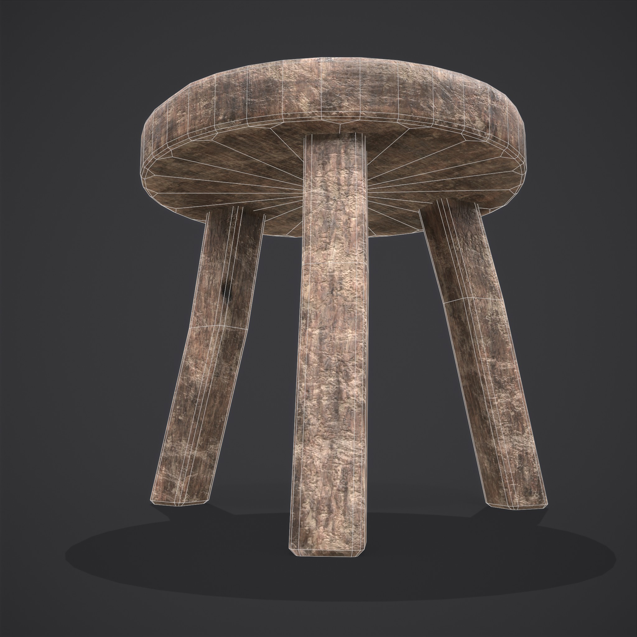 Three Legged Short Stool - 3D Model by Get Dead Entertainment