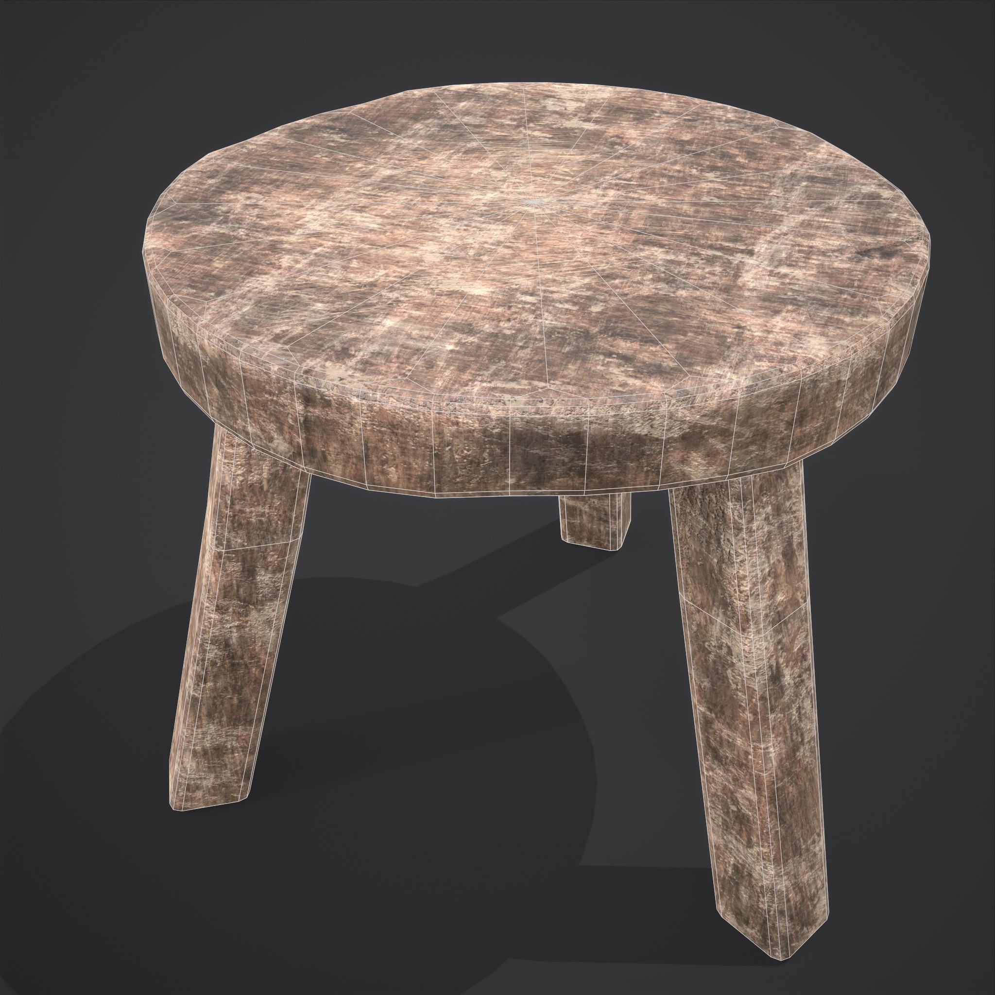 Three Legged Short Stool - 3D Model by Get Dead Entertainment