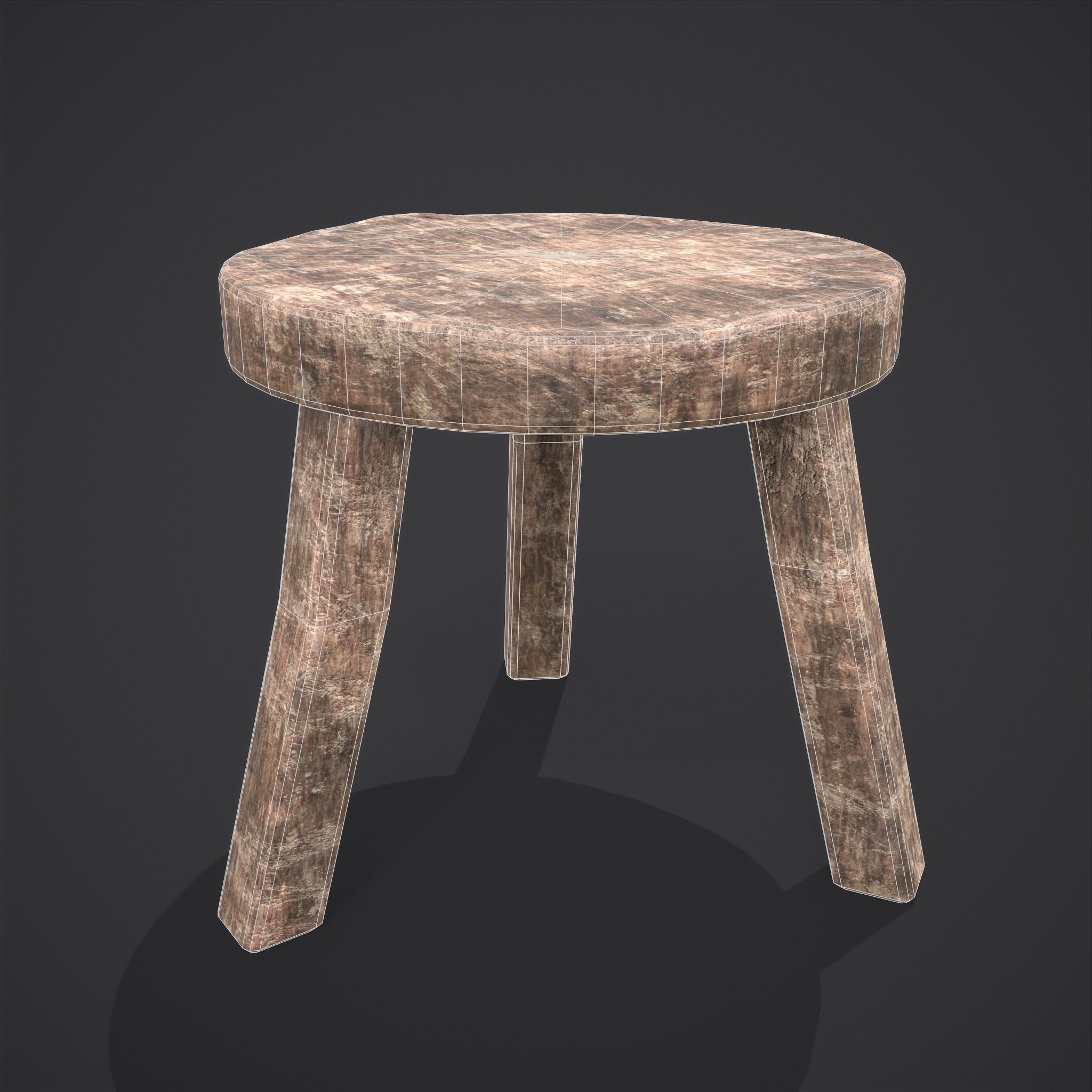 Three Legged Short Stool - 3D Model by Get Dead Entertainment