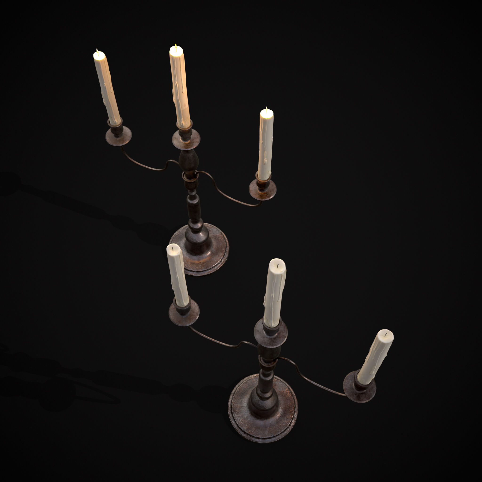 Three Point Candelabra - 3D Model by Get Dead Entertainment
