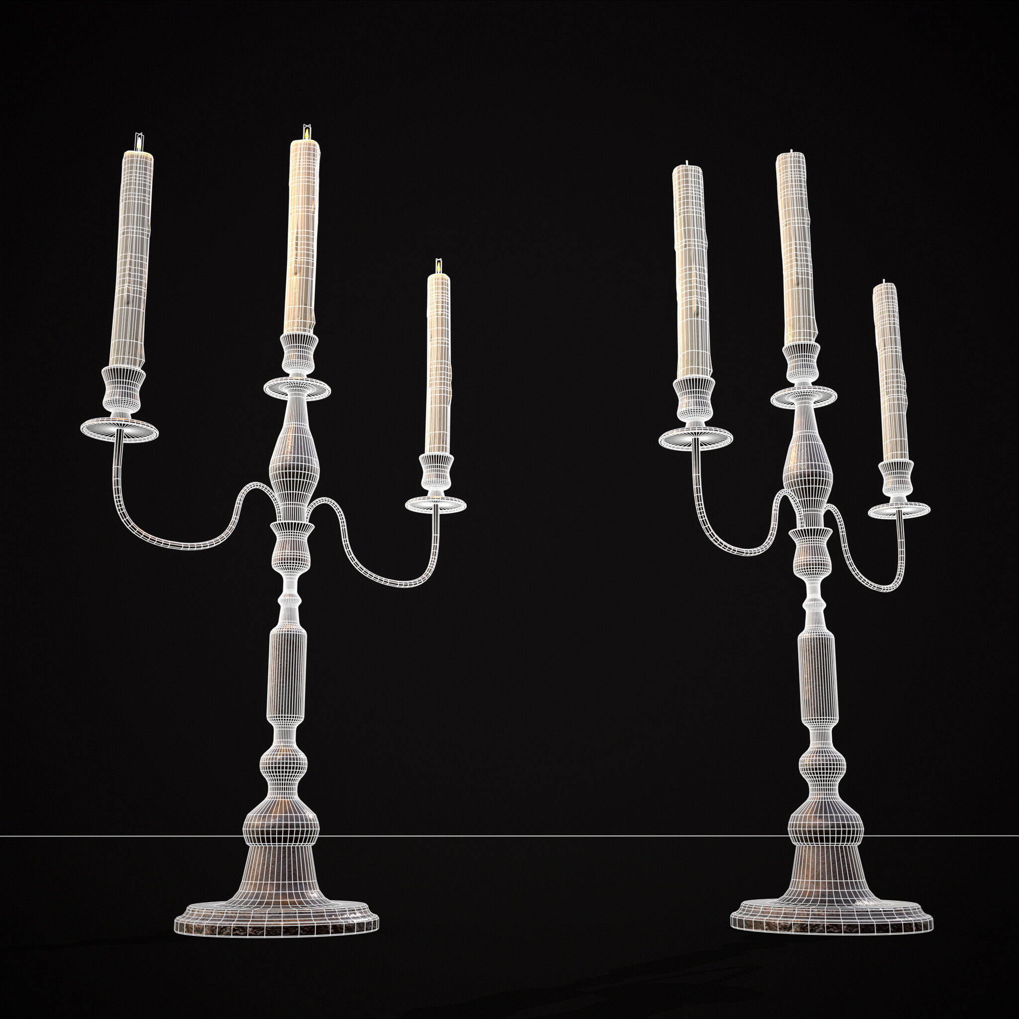 Three Point Candelabra - 3D Model by Get Dead Entertainment
