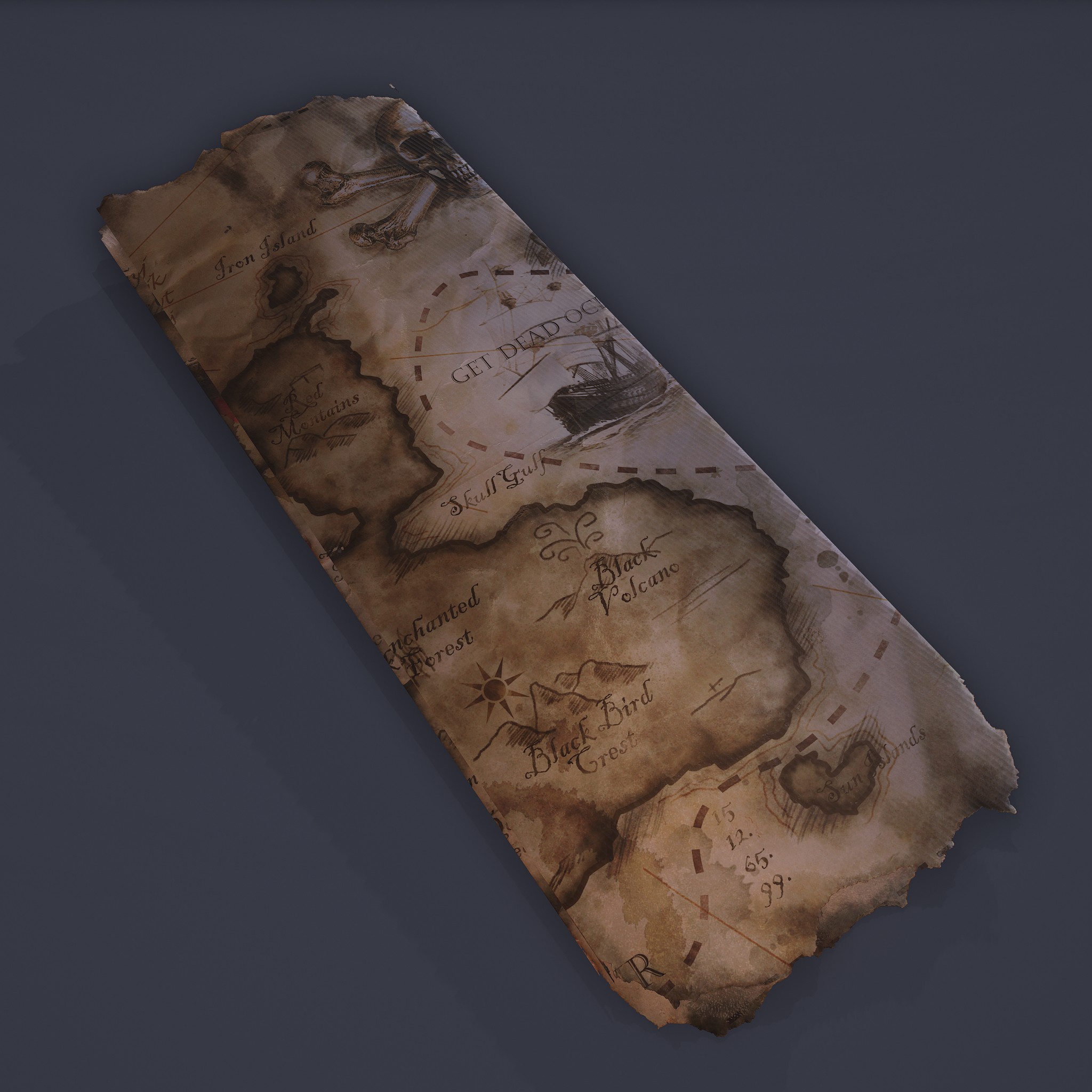 Treasure Map Animated - 3D Model by Get Dead Entertainment