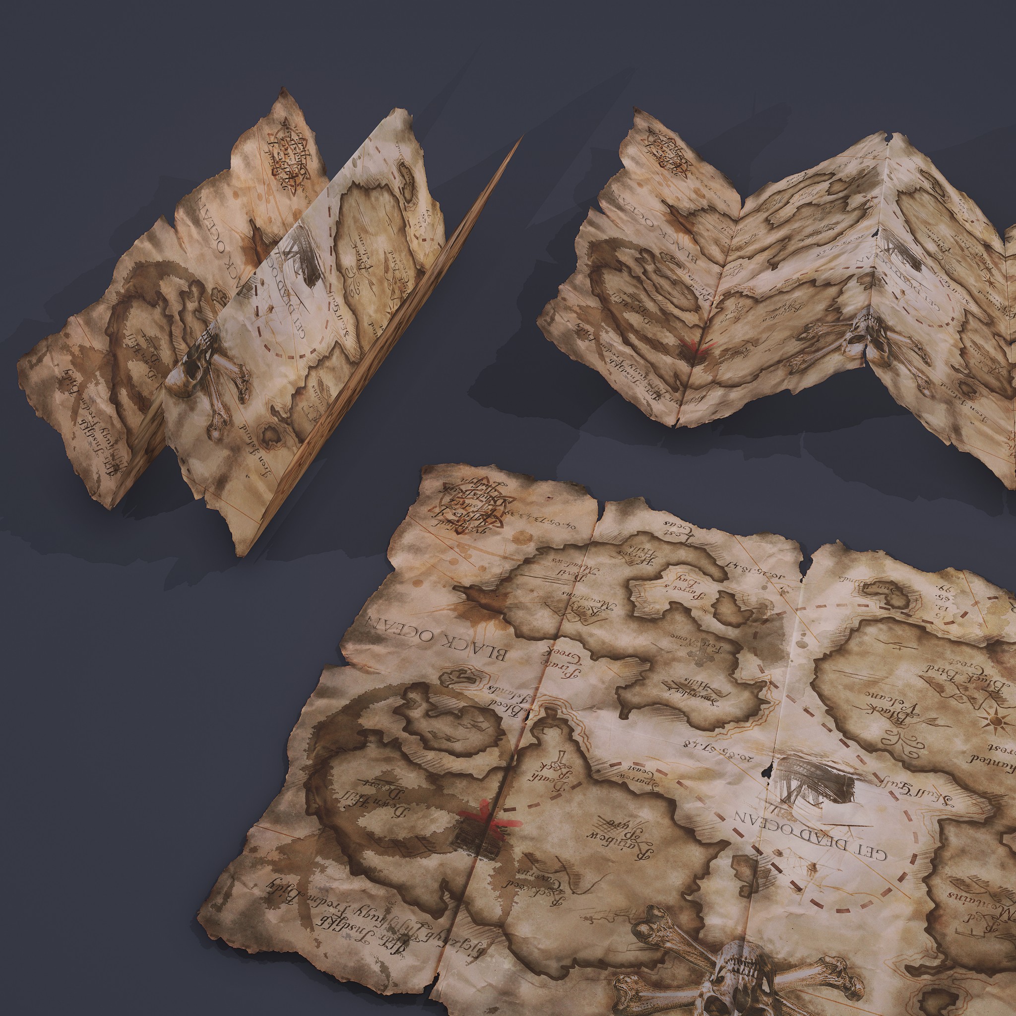 Treasure Map Animated - 3D Model by Get Dead Entertainment