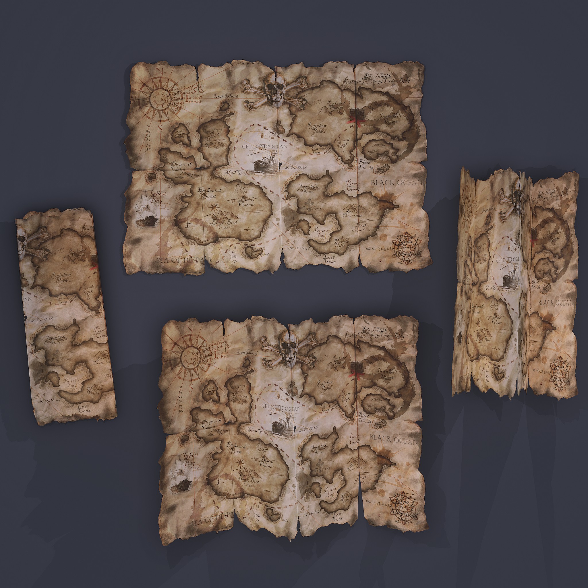 Treasure Map Animated - 3D Model by Get Dead Entertainment