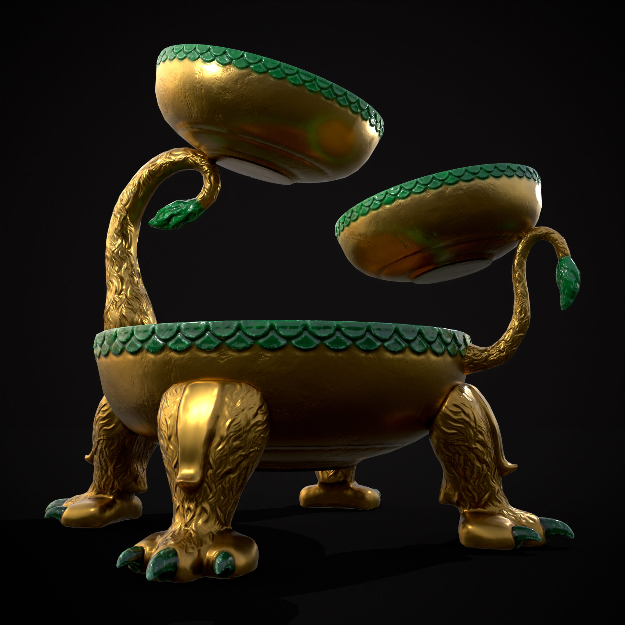 Triple Jade Cauldron - 3D Model by Get Dead Entertainment