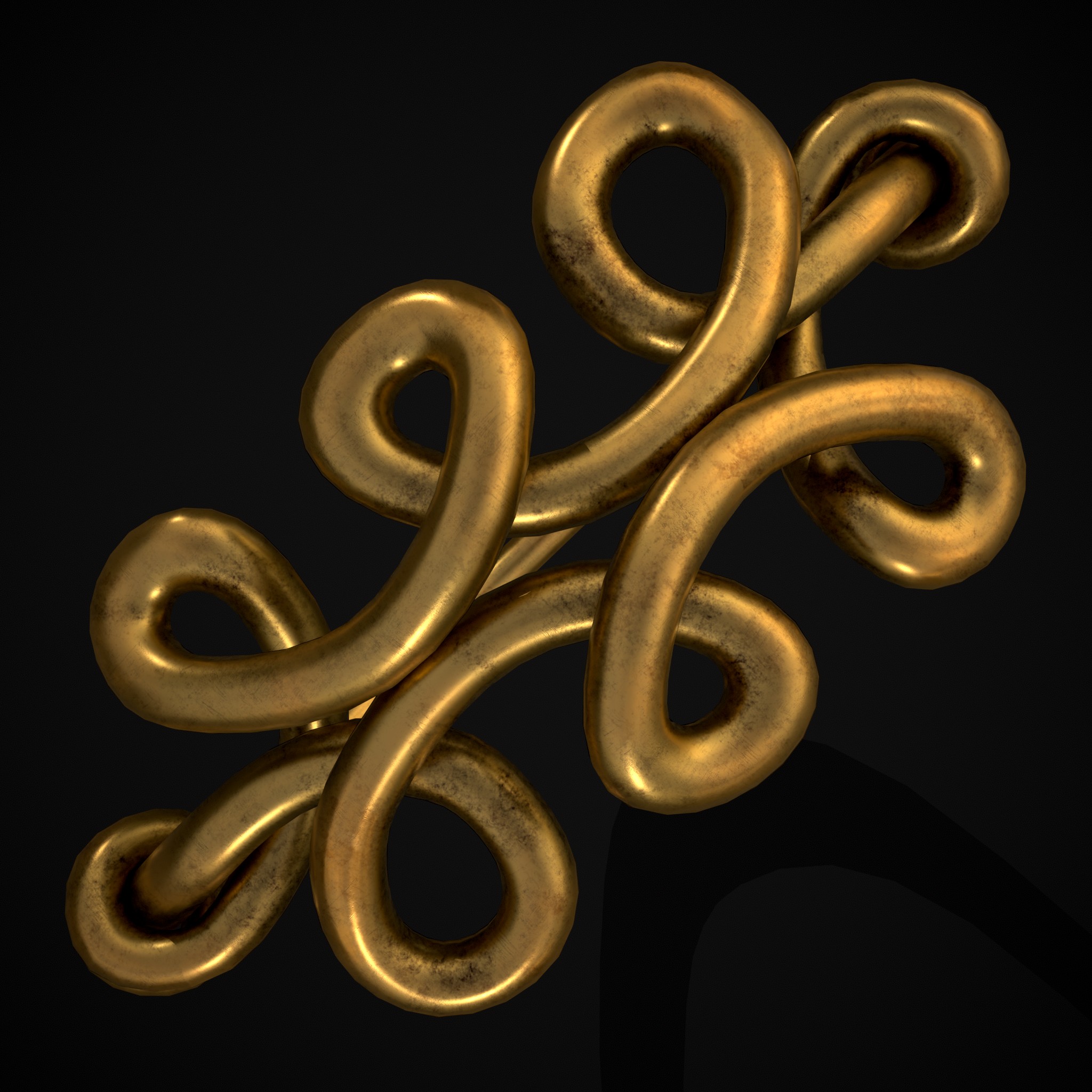 Twisted Wire Looping Gold Ring - 3D Model by Get Dead Entertainment