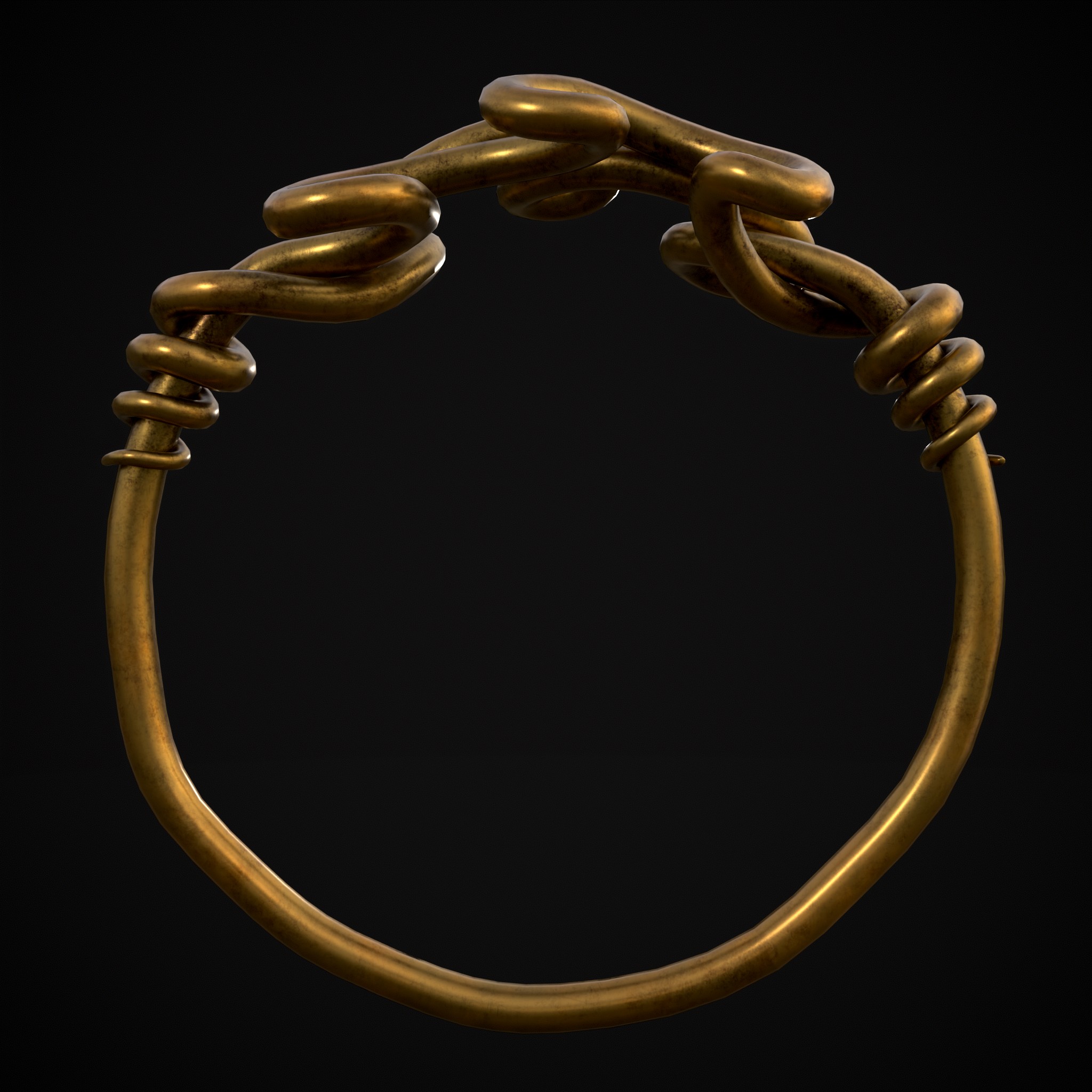 Twisted Wire Looping Gold Ring - 3D Model by Get Dead Entertainment