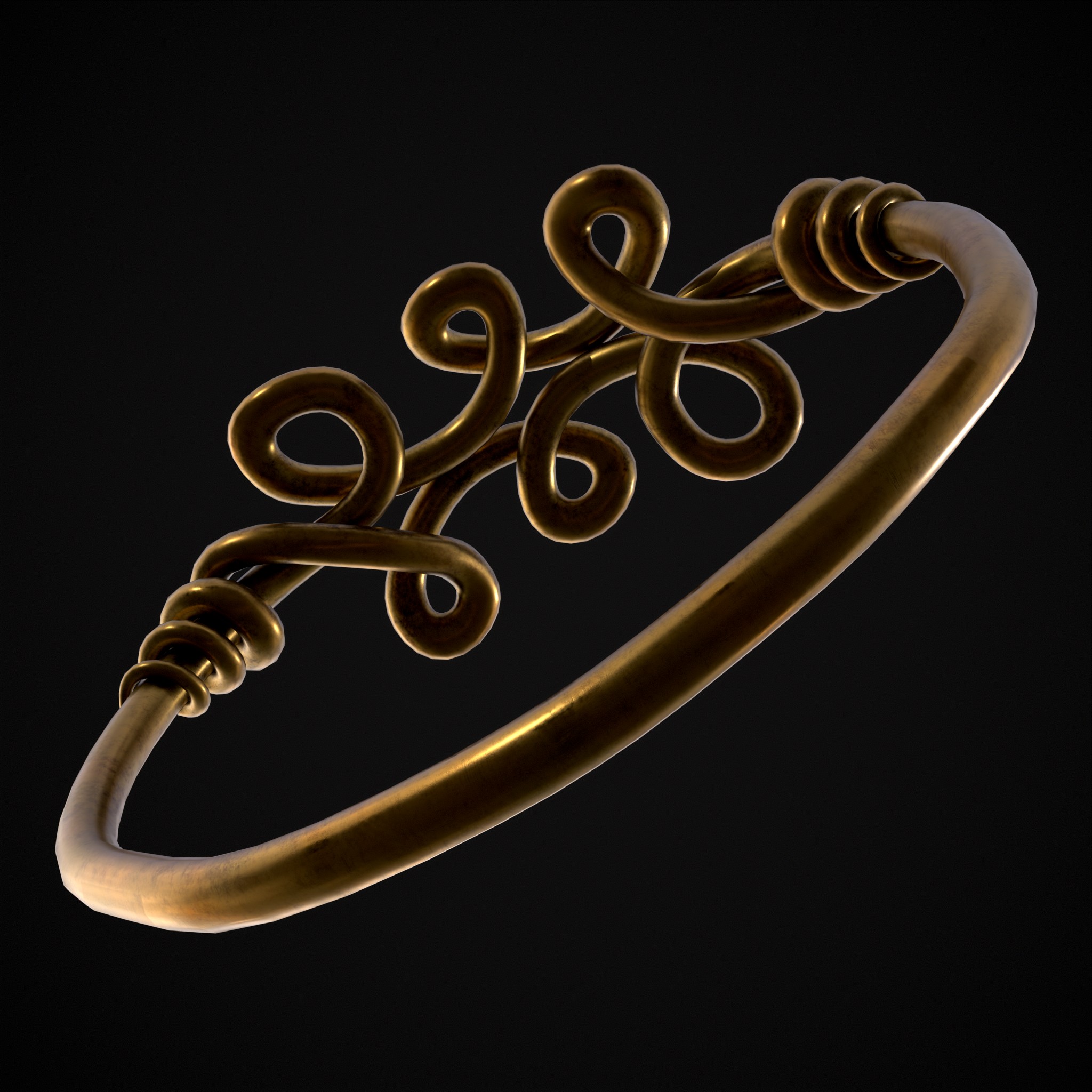 Twisted Wire Looping Gold Ring - 3D Model by Get Dead Entertainment
