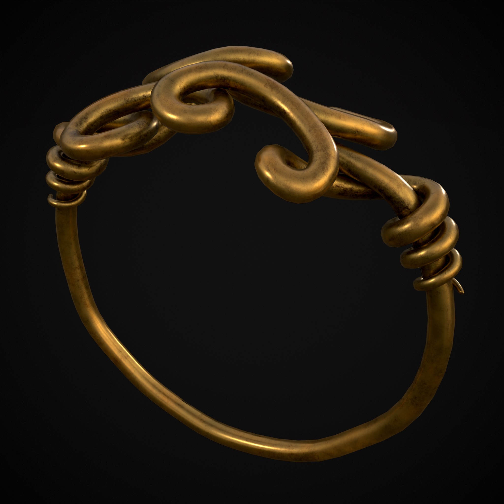 Twisted Wire Looping Gold Ring - 3D Model by Get Dead Entertainment