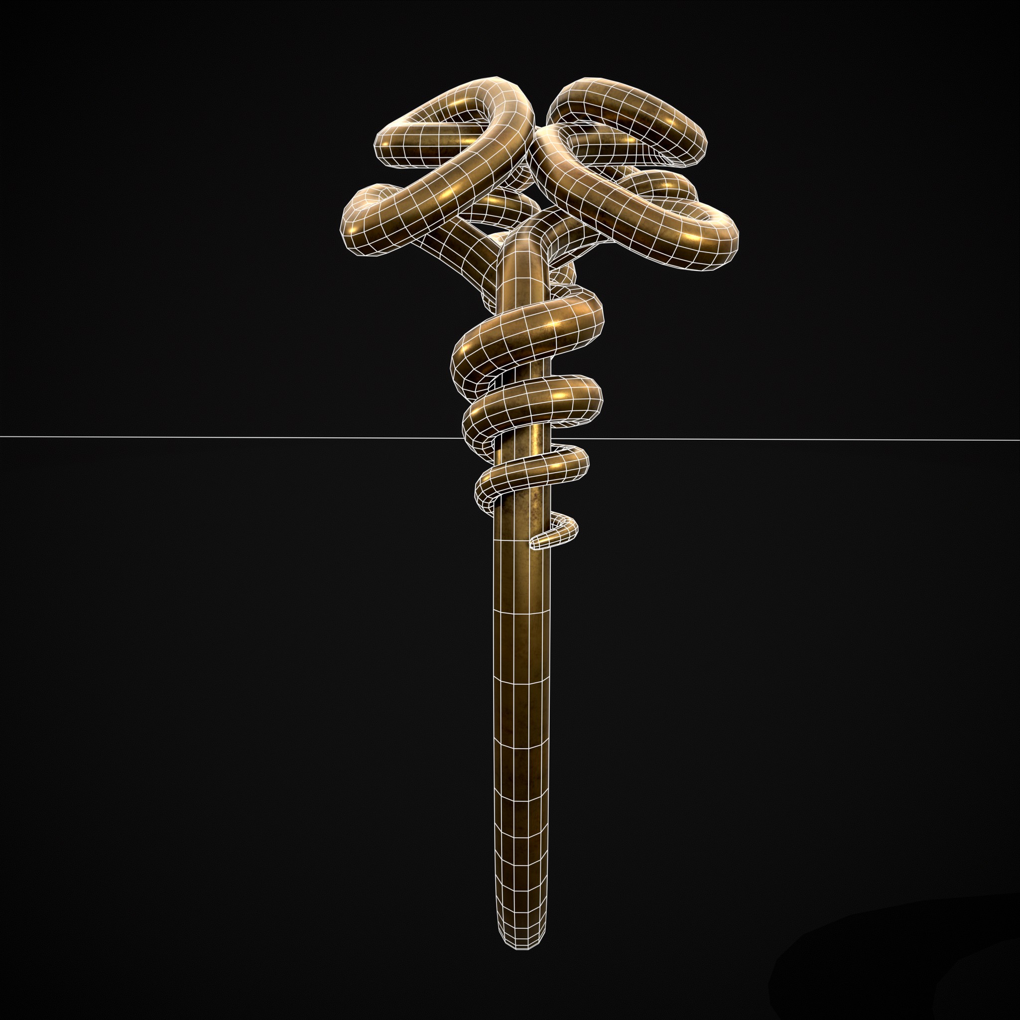 Twisted Wire Looping Gold Ring - 3D Model by Get Dead Entertainment