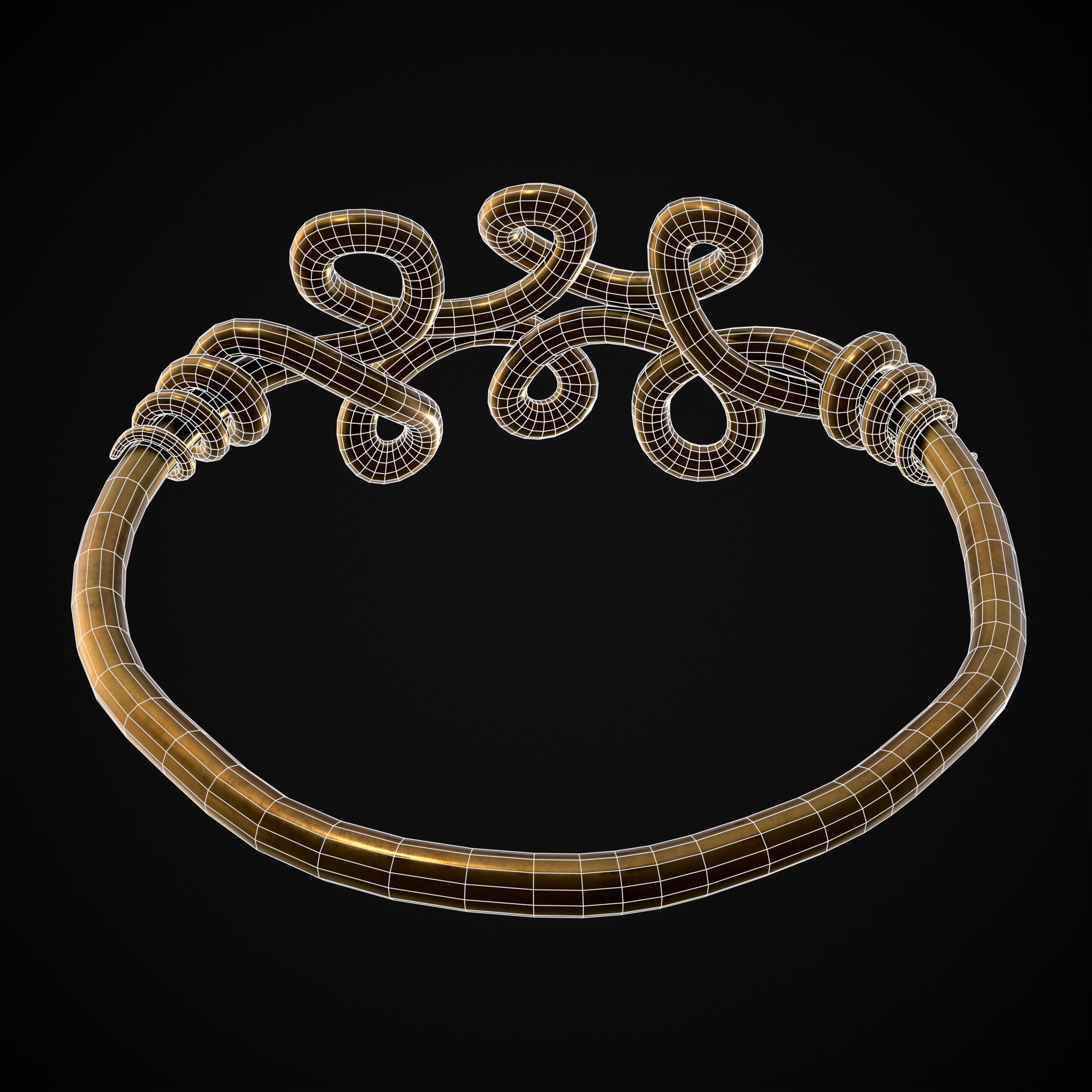 Twisted Wire Looping Gold Ring - 3D Model by Get Dead Entertainment